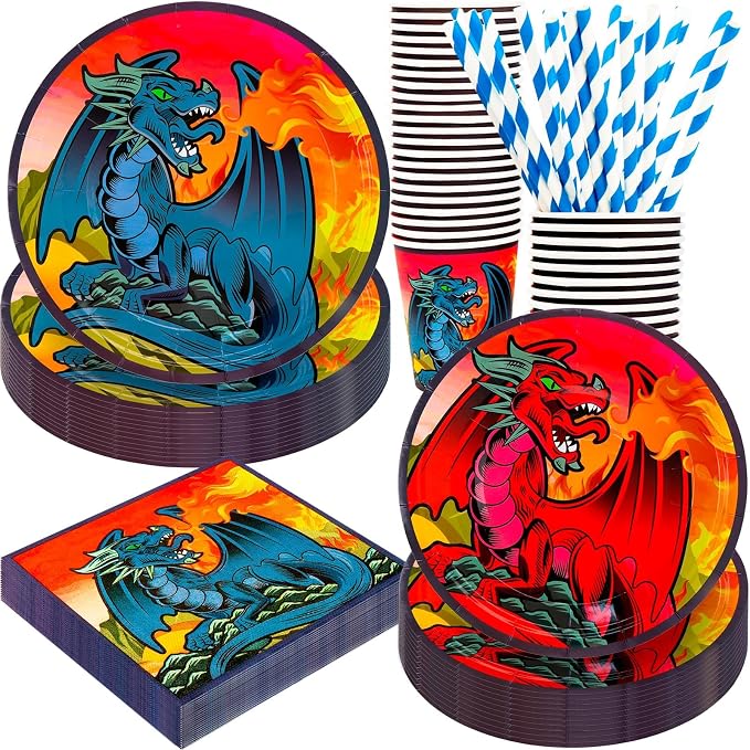 Amazon.com: BOIKOKY Dragon Birthday Party Decorations, 120Pcs Dragon ...