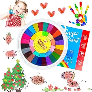 Amazon.com: Xuyyicao Kids Washable Finger Paint Set,36 Color Funny ...