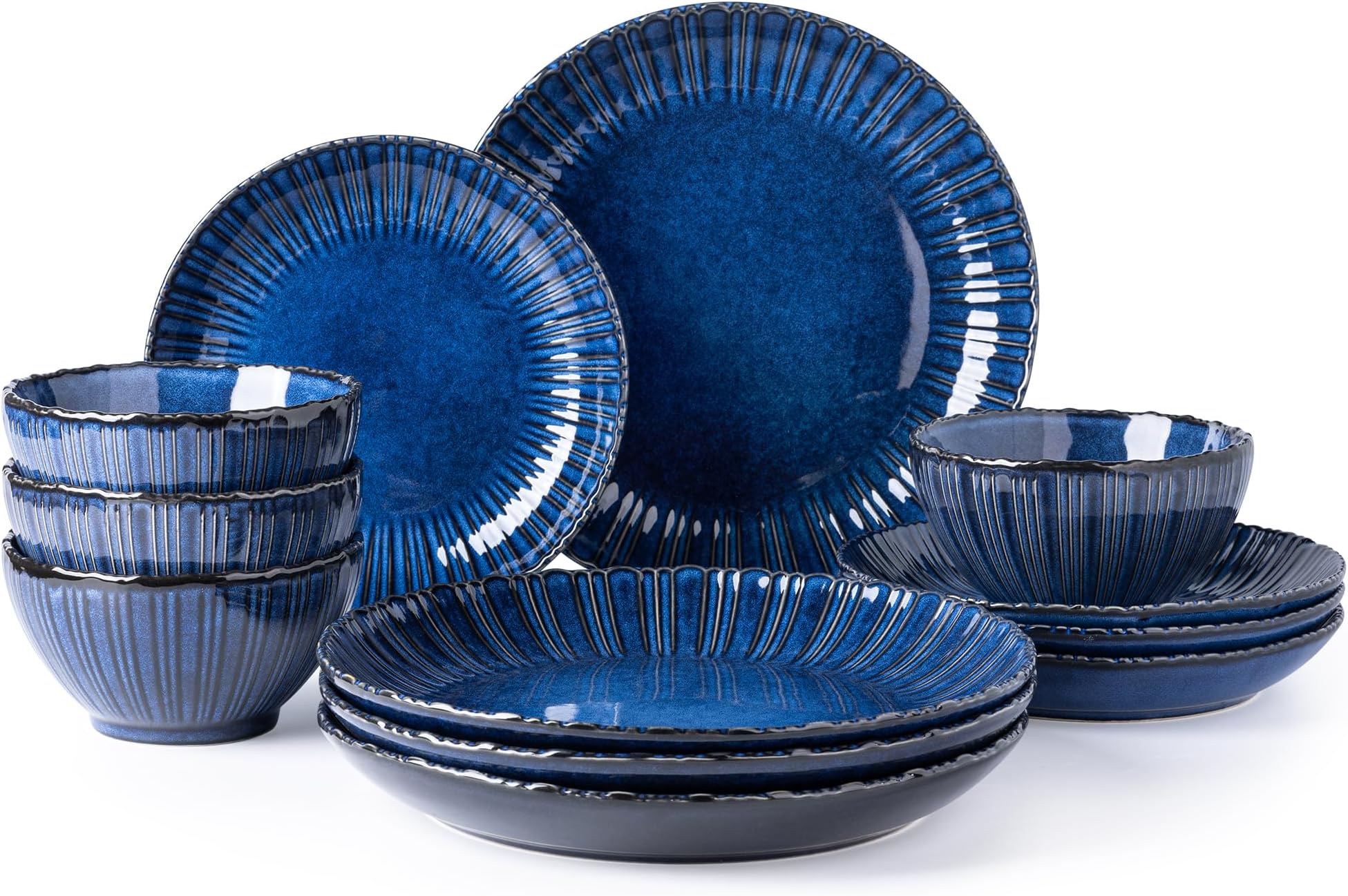 Amazon.com | Zulay Kitchen Terra Plates and Bowls Sets, 16 Piece Modern ...