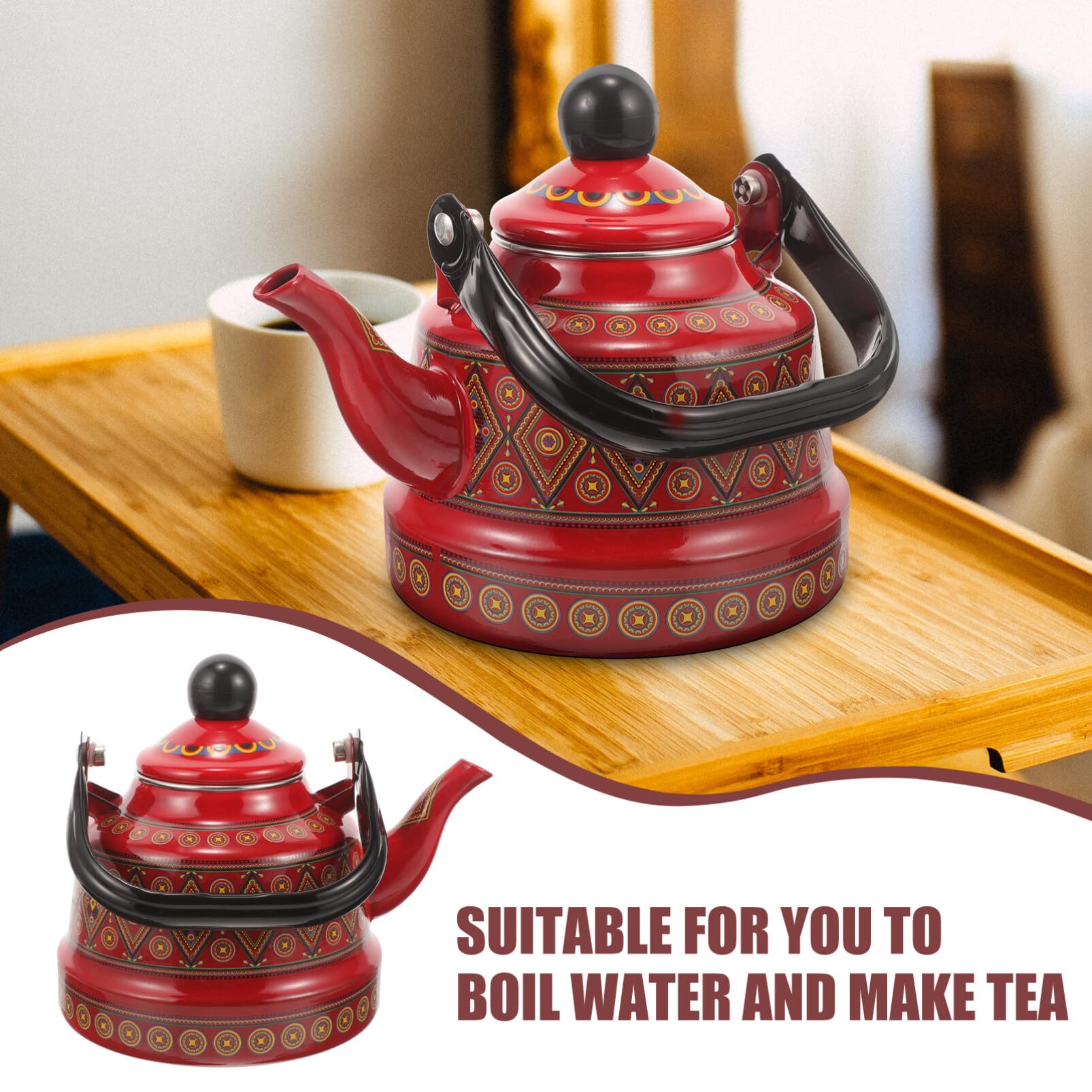 Snapklik.com : Enameled Teapot Enamel Tea Kettle, Vintage Tea Pot For ...