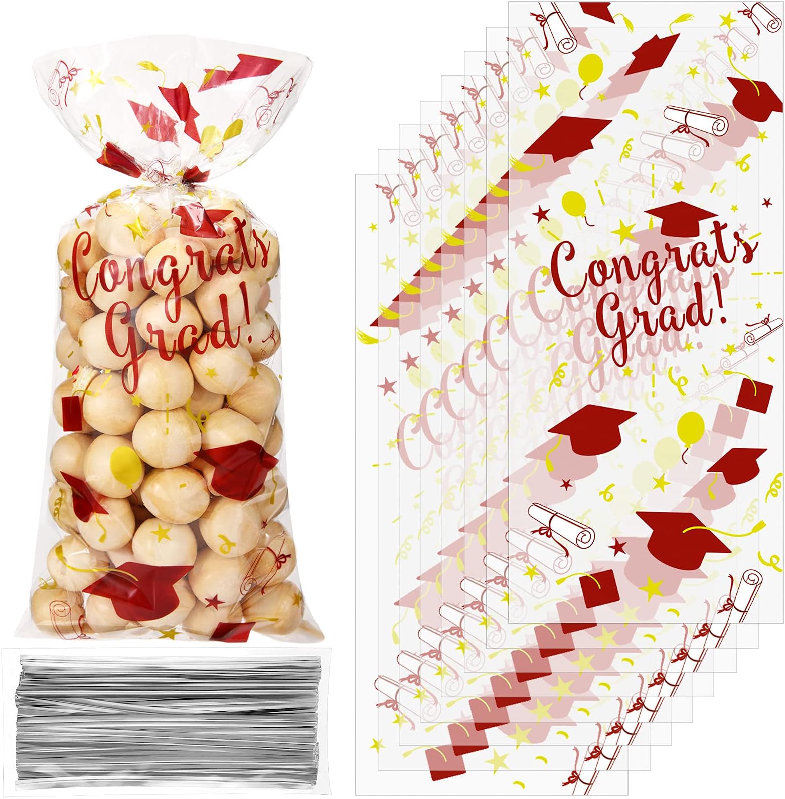 Amazon.com: 100 Pieces 2024 Graduation Treat Bags Congrats Graduates ...