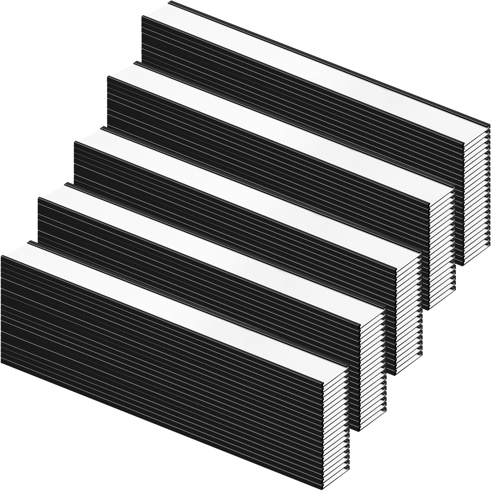 Amazon.com : Tenceur 100 Set Magnetic Label Holders 1 x 8 Inches C ...