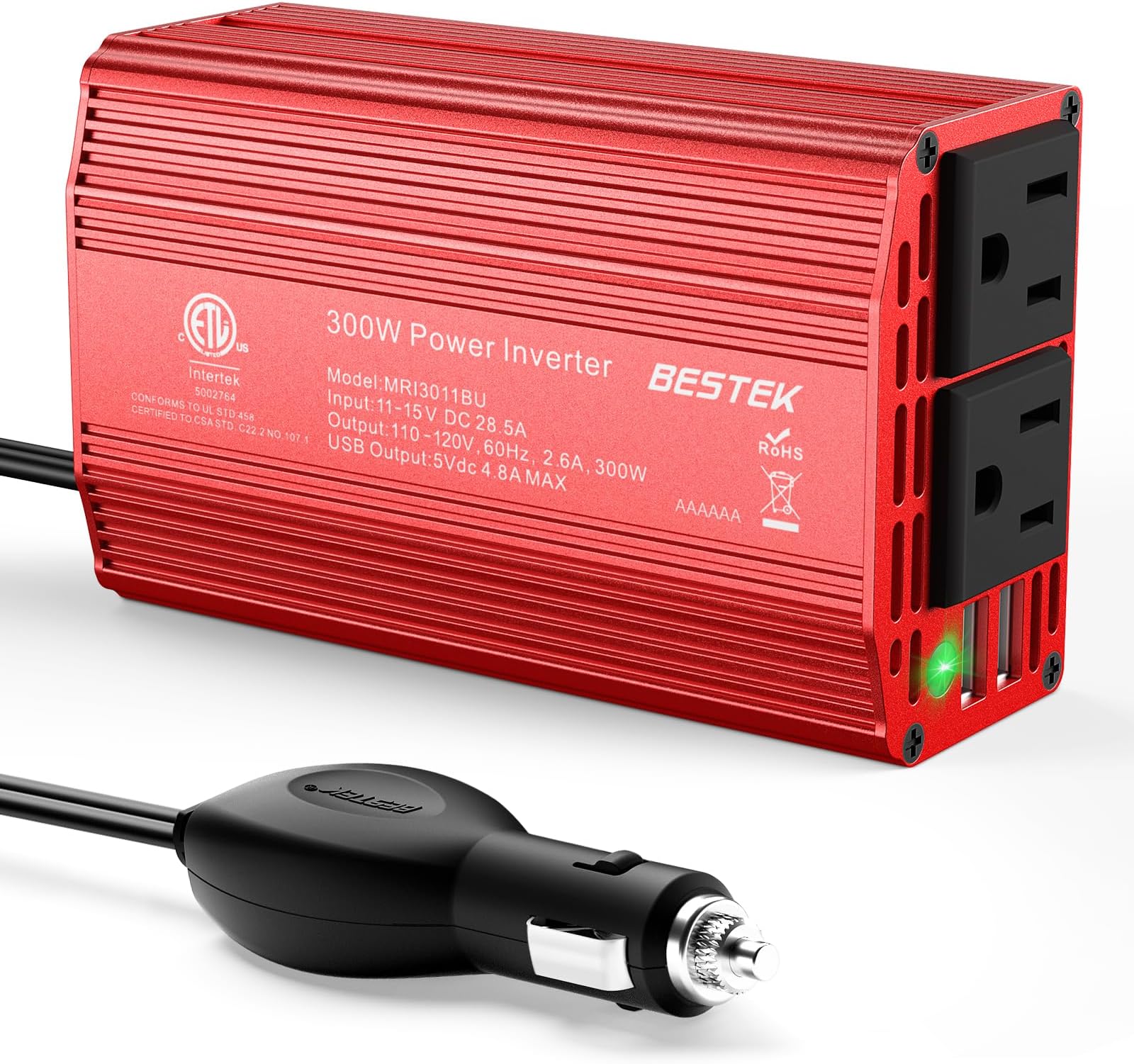 Amazon.com: 300W Power Inverter for Vehicles, LVYUAN 12V DC to 110V AC ...