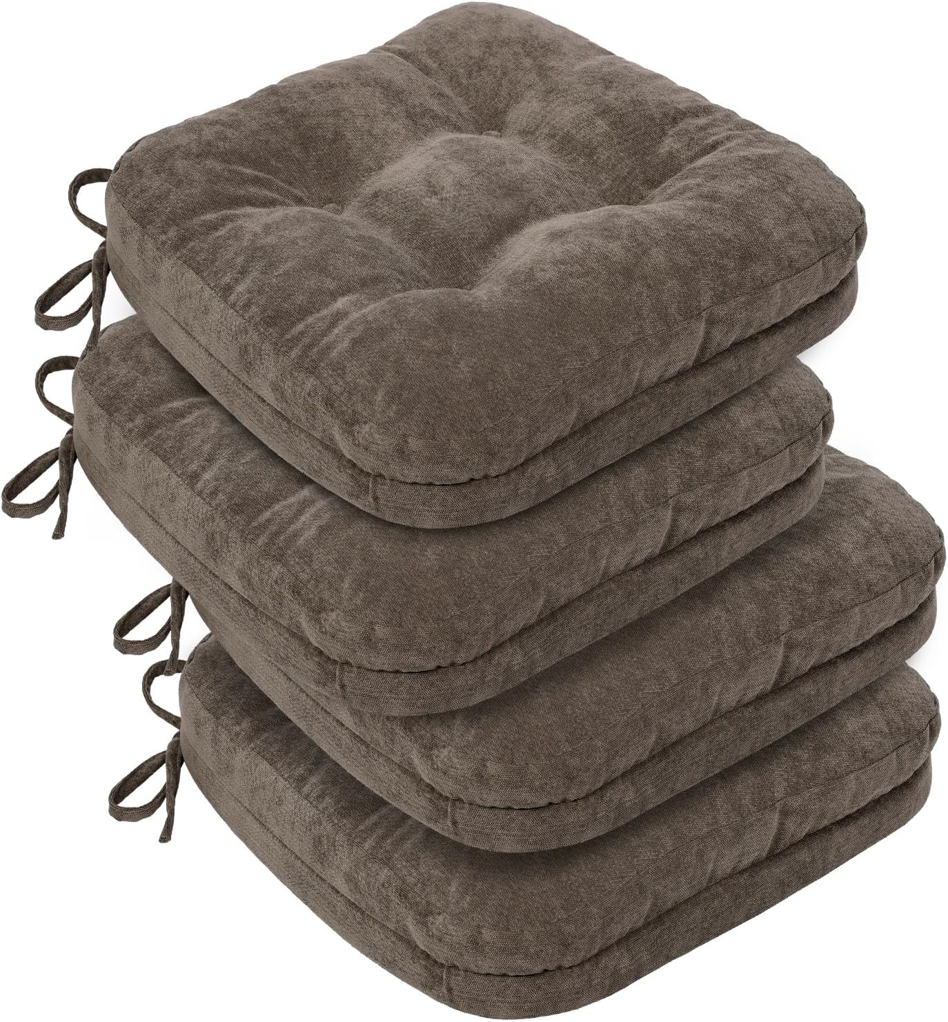 Amazon.com: TANYOO Kitchen Chair Cushions Set of 4 Dual Layer Chair Cushions for Dining Chairs ...