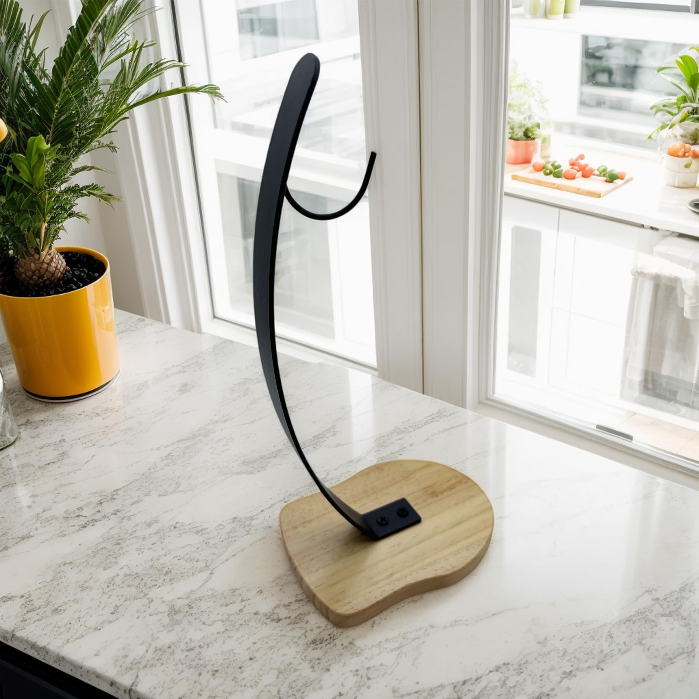 Amazon.com: Banana Holder Stand with Wooden Base & Metal Hook, Space ...