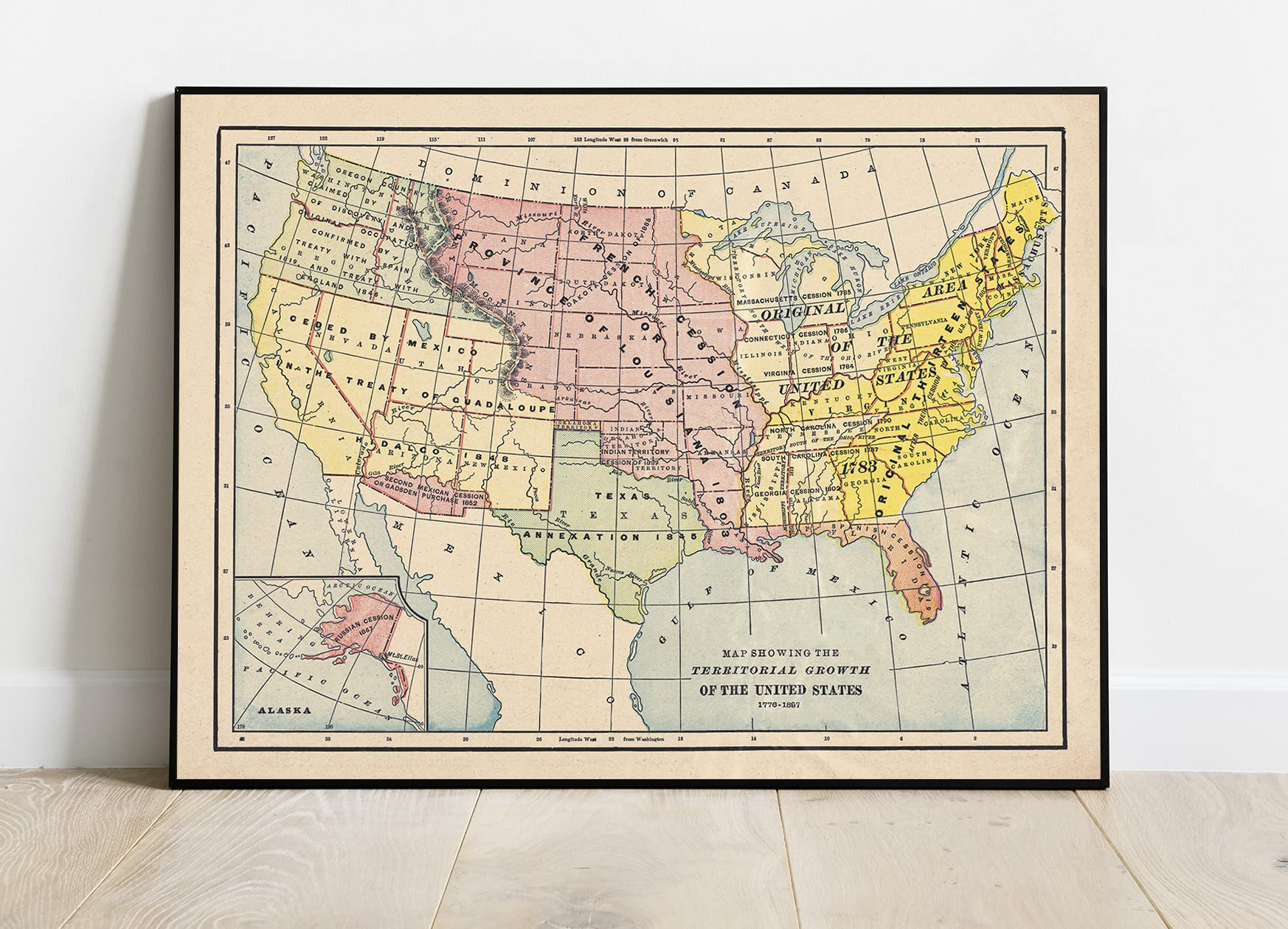 Amazon.com: Historic Map : Map Showing The Territorial Growth of the ...