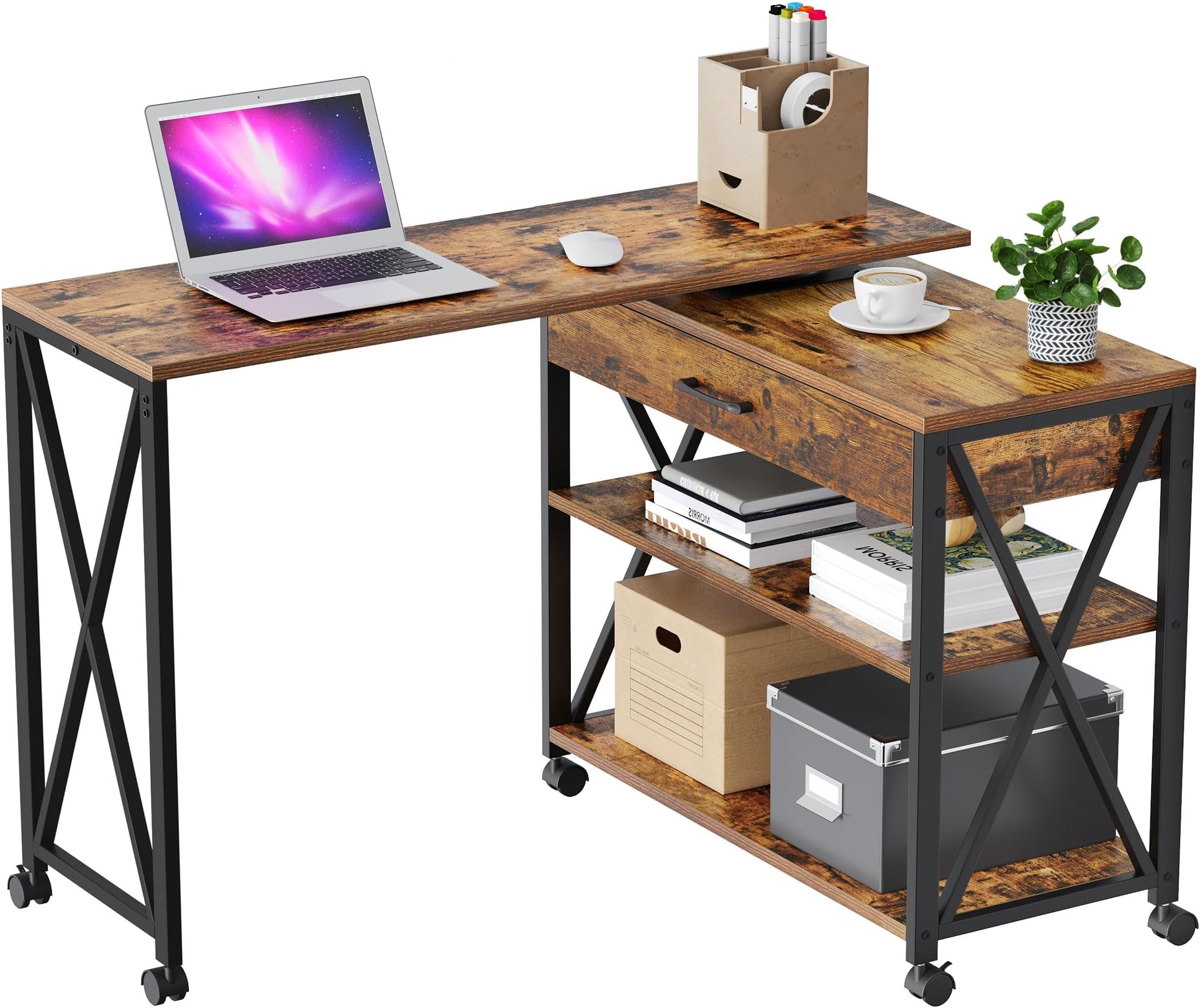 Amazon.com: Rotating Side Table 360° Free Rotating End Table Swivel ...