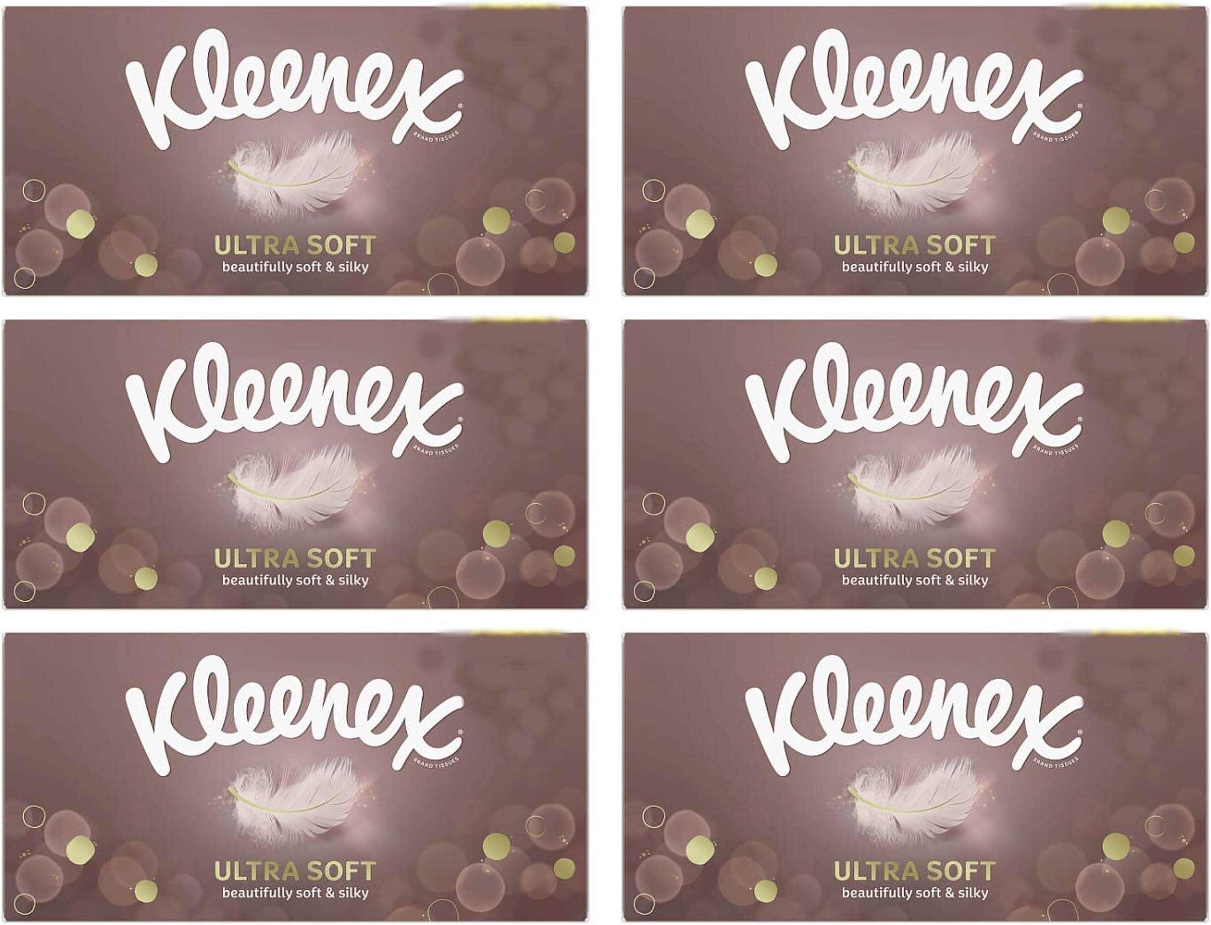 Kleenex Extra Large Facial Tissue for Men 2ply 90 Sheets, Pack of 6 ...