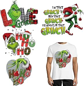 Amazon.com: Christmas Heat Transfers Vinyl, Cartoon Christmas HTV Iron ...