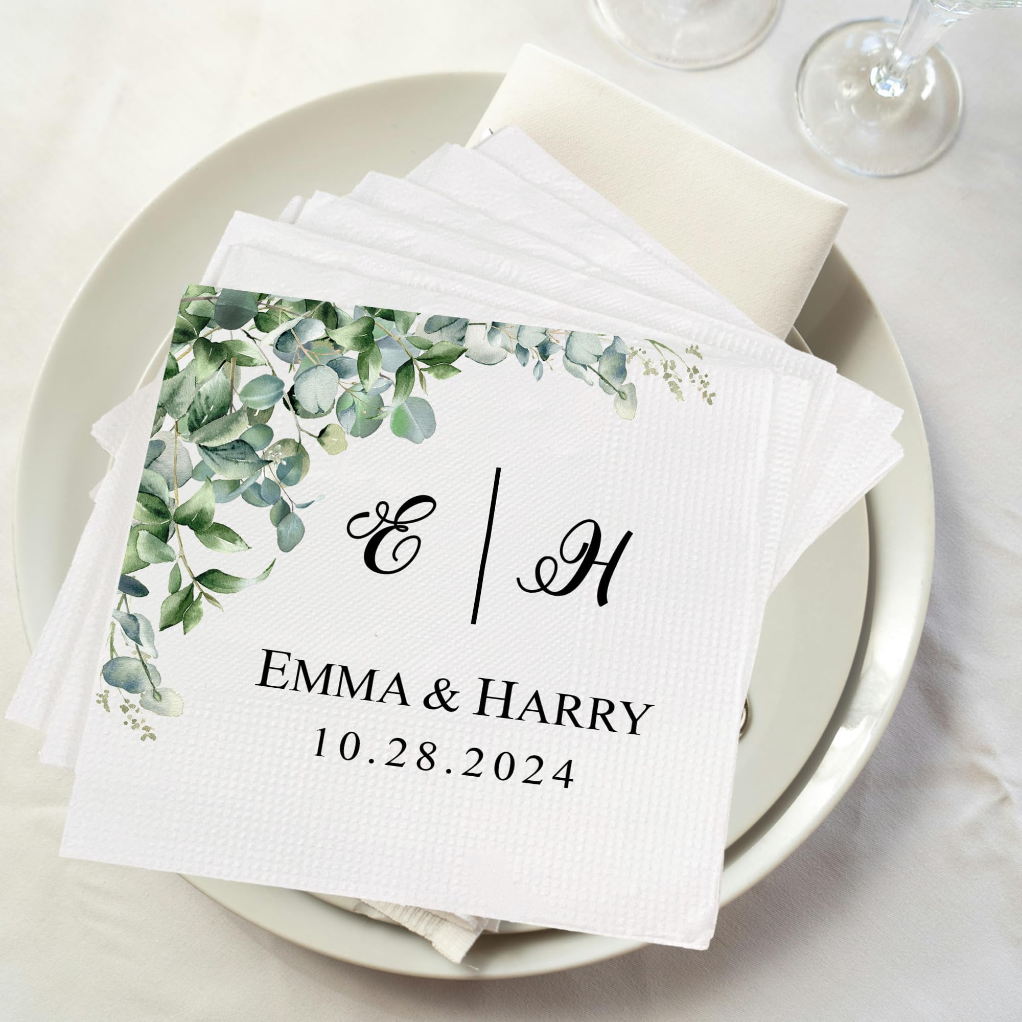 Amazon.com: Luxury Custom Paper Napkins Wedding Pack 50pcs ...