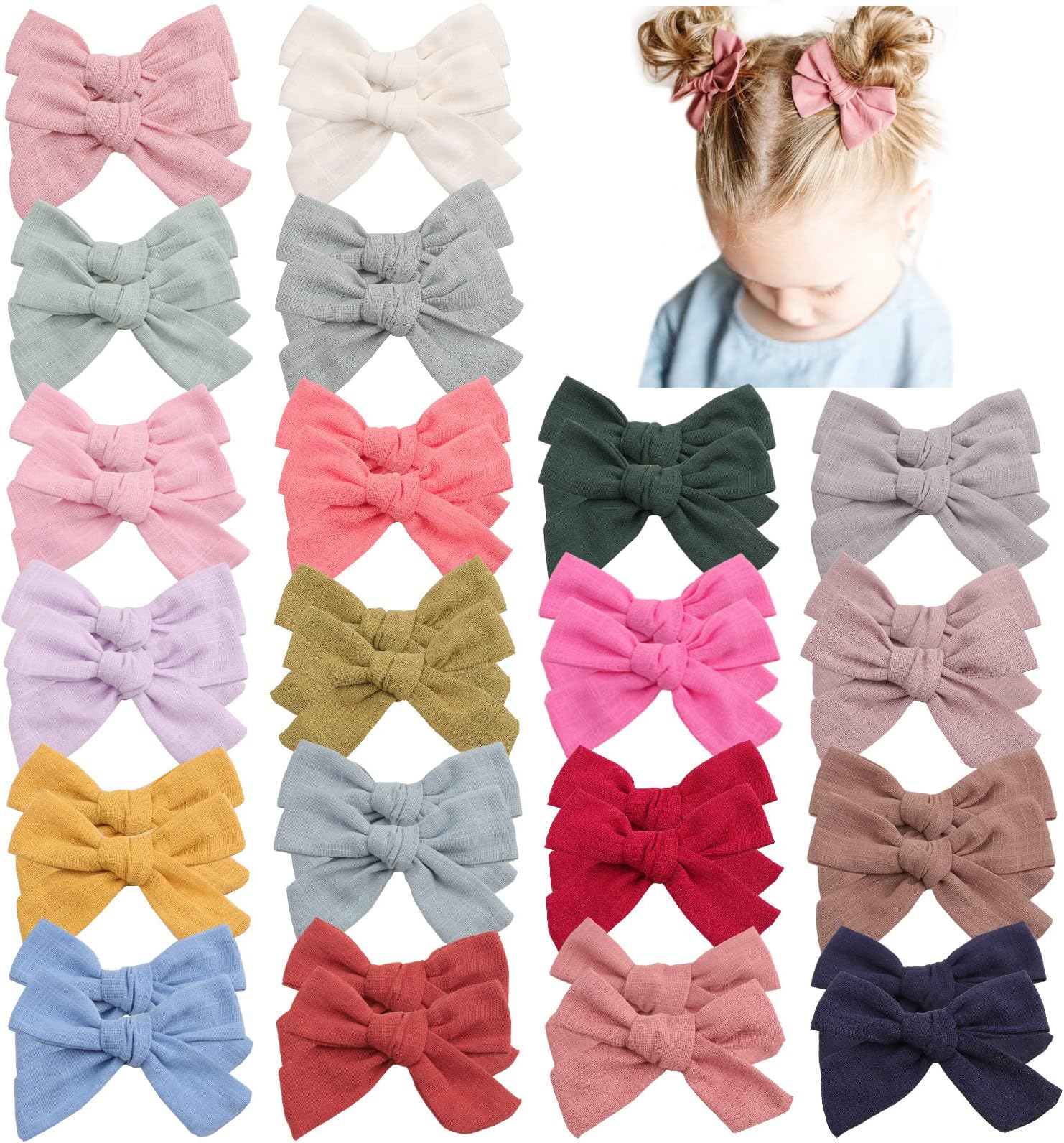 Amazon.com: Hair Clips for Girls - 42PCS Fully Lined Hair Bows ...