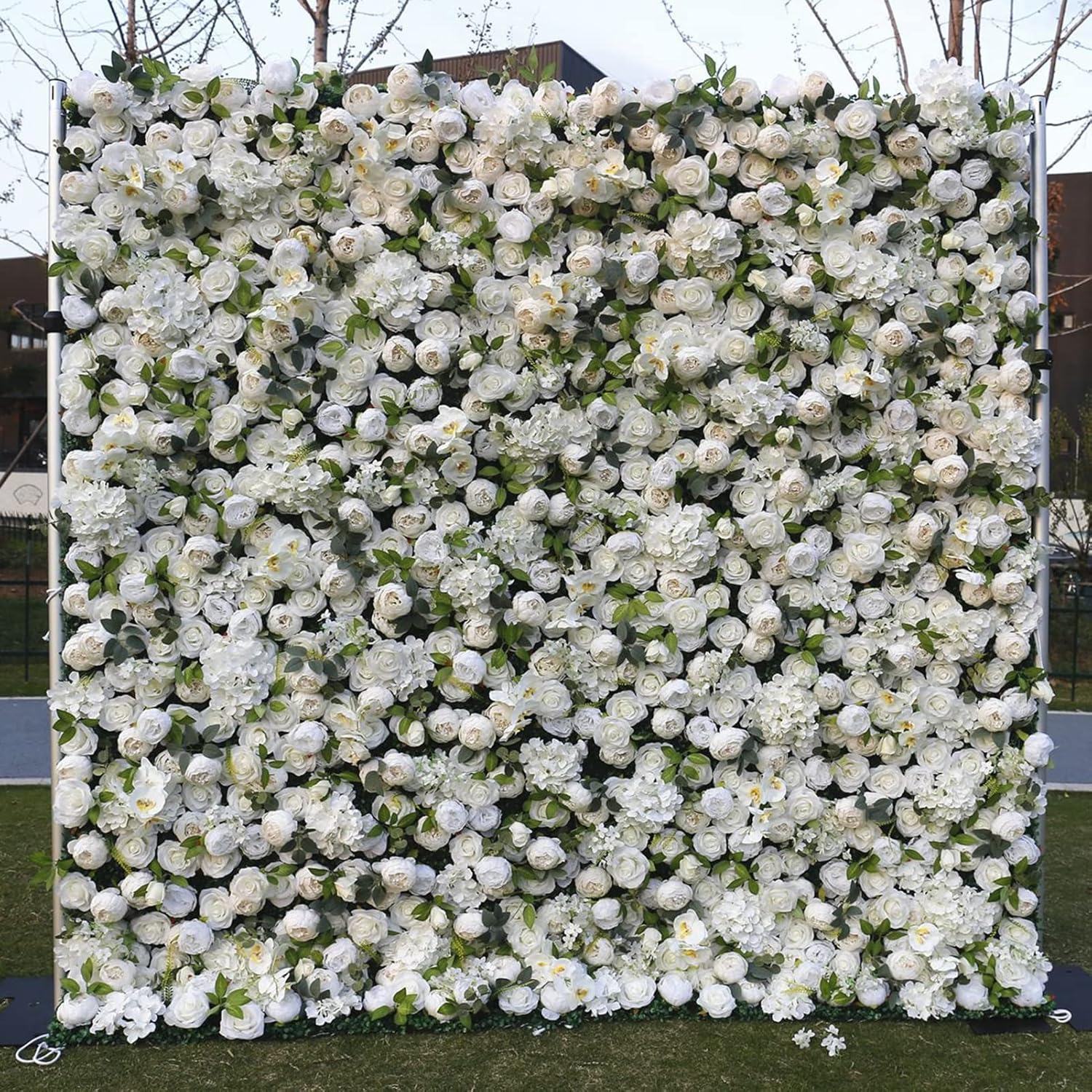 Amazon.com: White peony flower wall, artificial flower background wall ...
