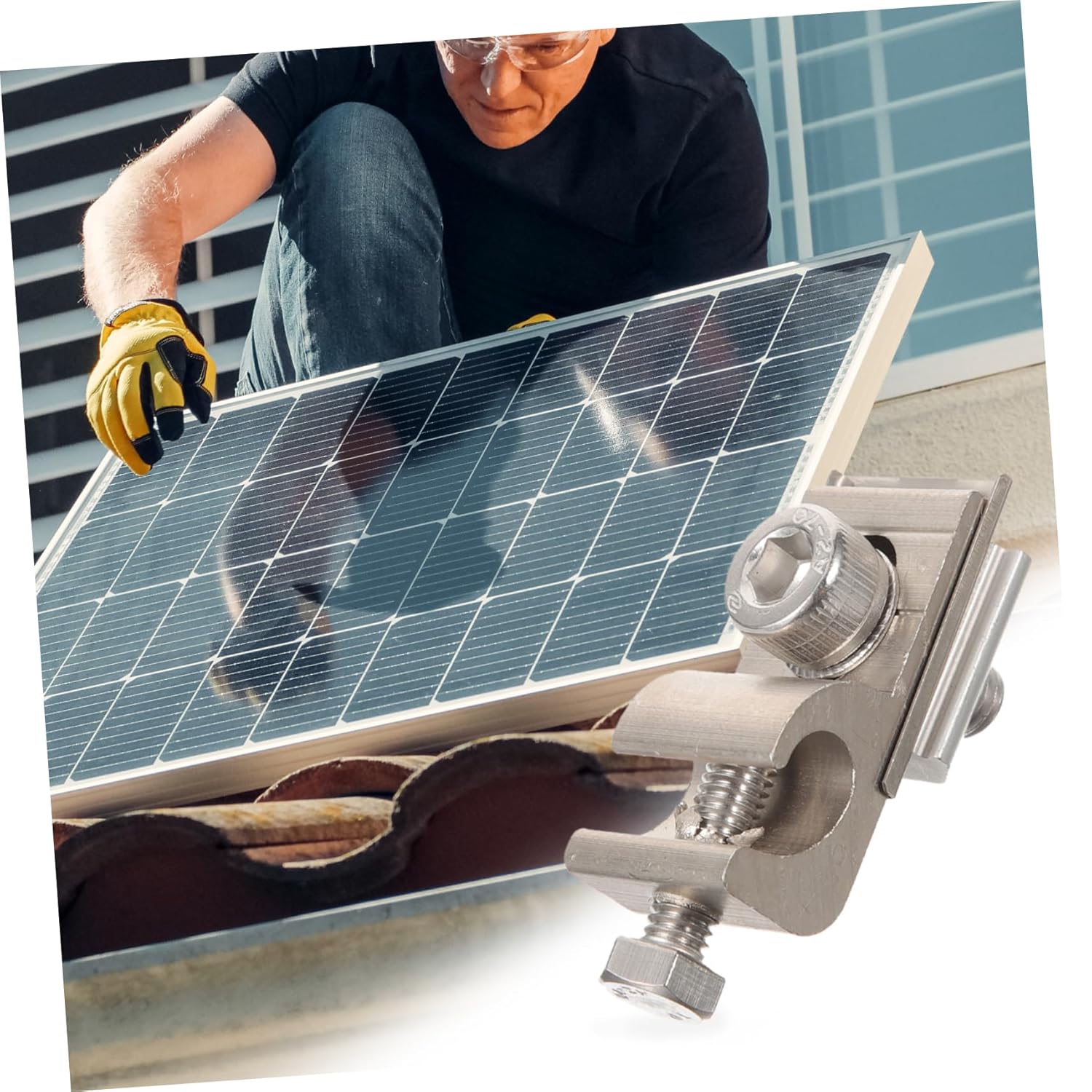 Happyyami 2Pcs cable clips solar panel grounding lug solar panel ground ...