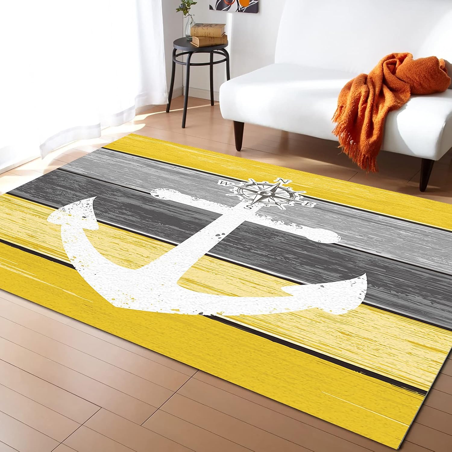 Amazon.com: Nautical Rugs, Anchor Area Rug, Rugs for Living Room ...