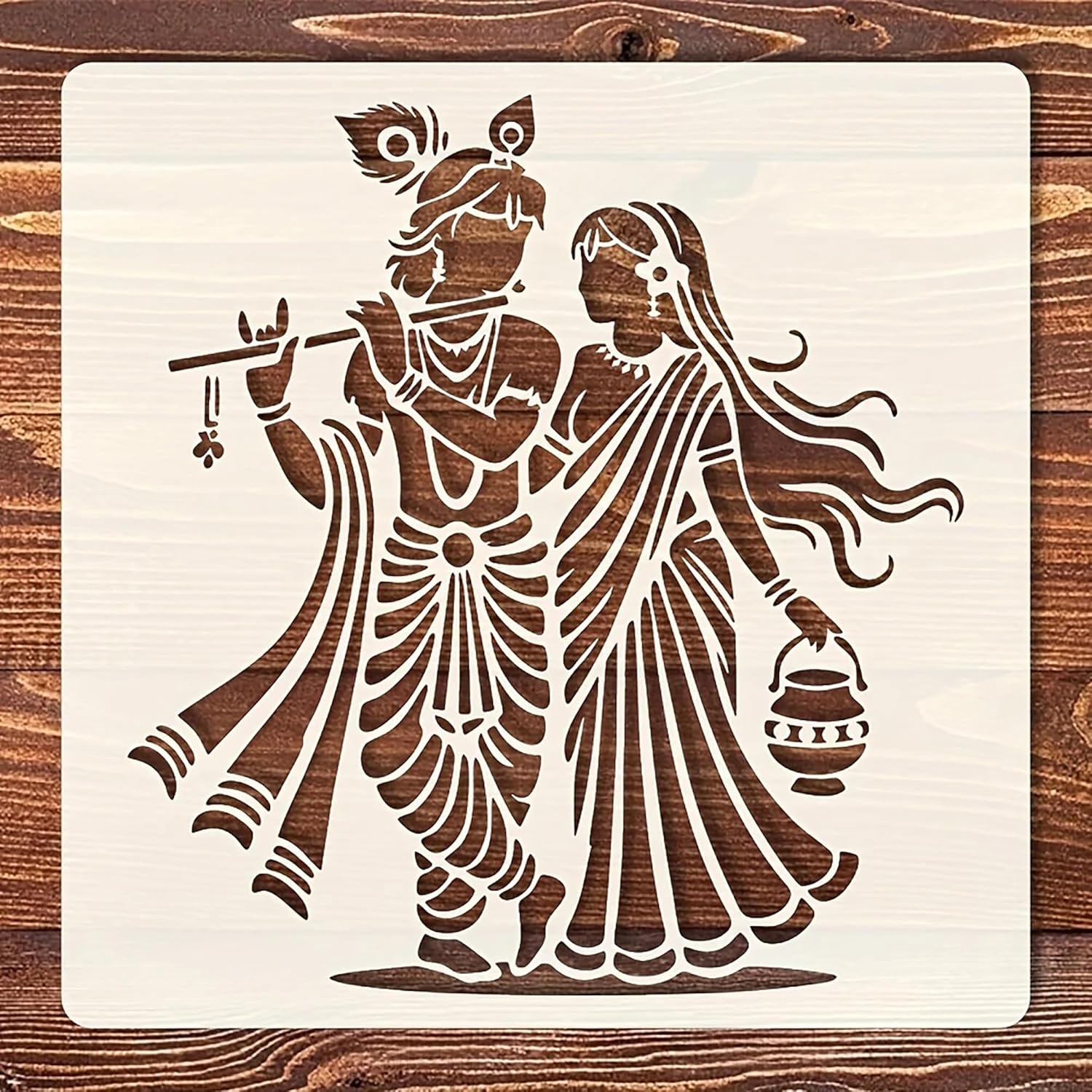 Cliths Radha Krishna Stencils for Painting Reusable Hindu God Character ...