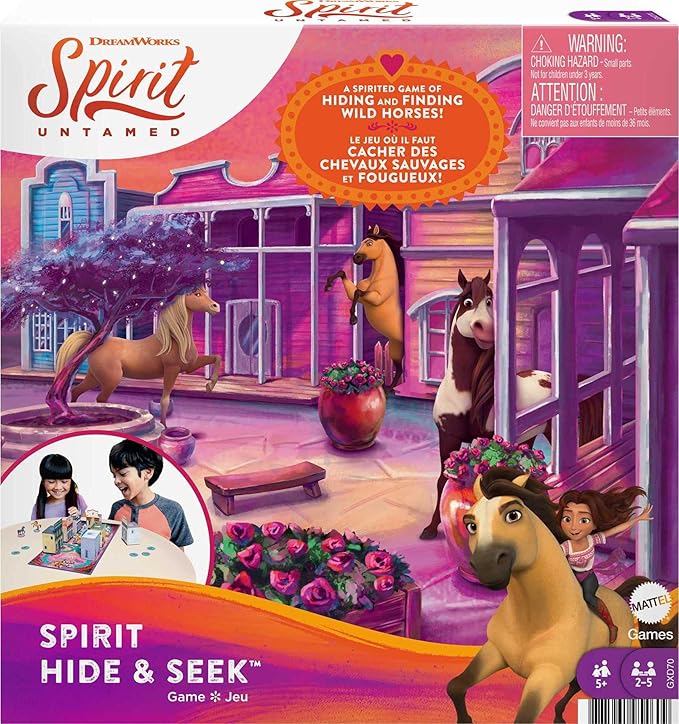 Mattel Spirit Untamed Hide & Seek Kids Game, Hide-and-Seek Board Game ...