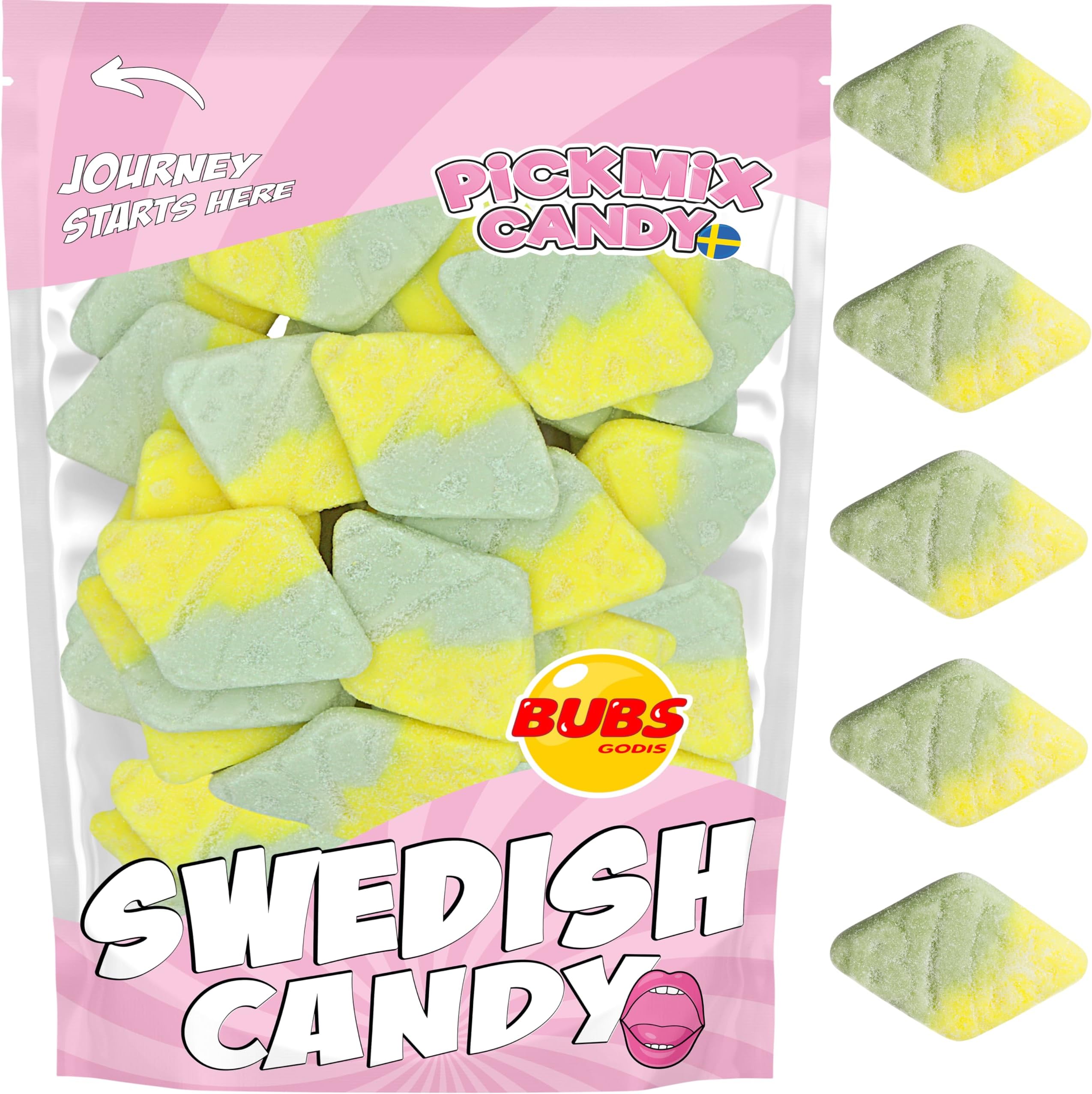 Amazon.com : BUBS Swedish Candy Tutti Frutti Rombs - 1 POUND Sour Foam ...