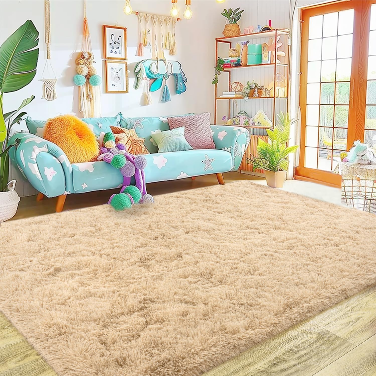 Amazon.com: Super Soft Fluffy Rug for Living Room Bedroom, Modern ...