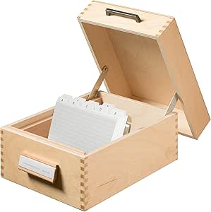 Hanlesi HAN 506, Wooden card filing box A6 landscape, for 900 cards ...