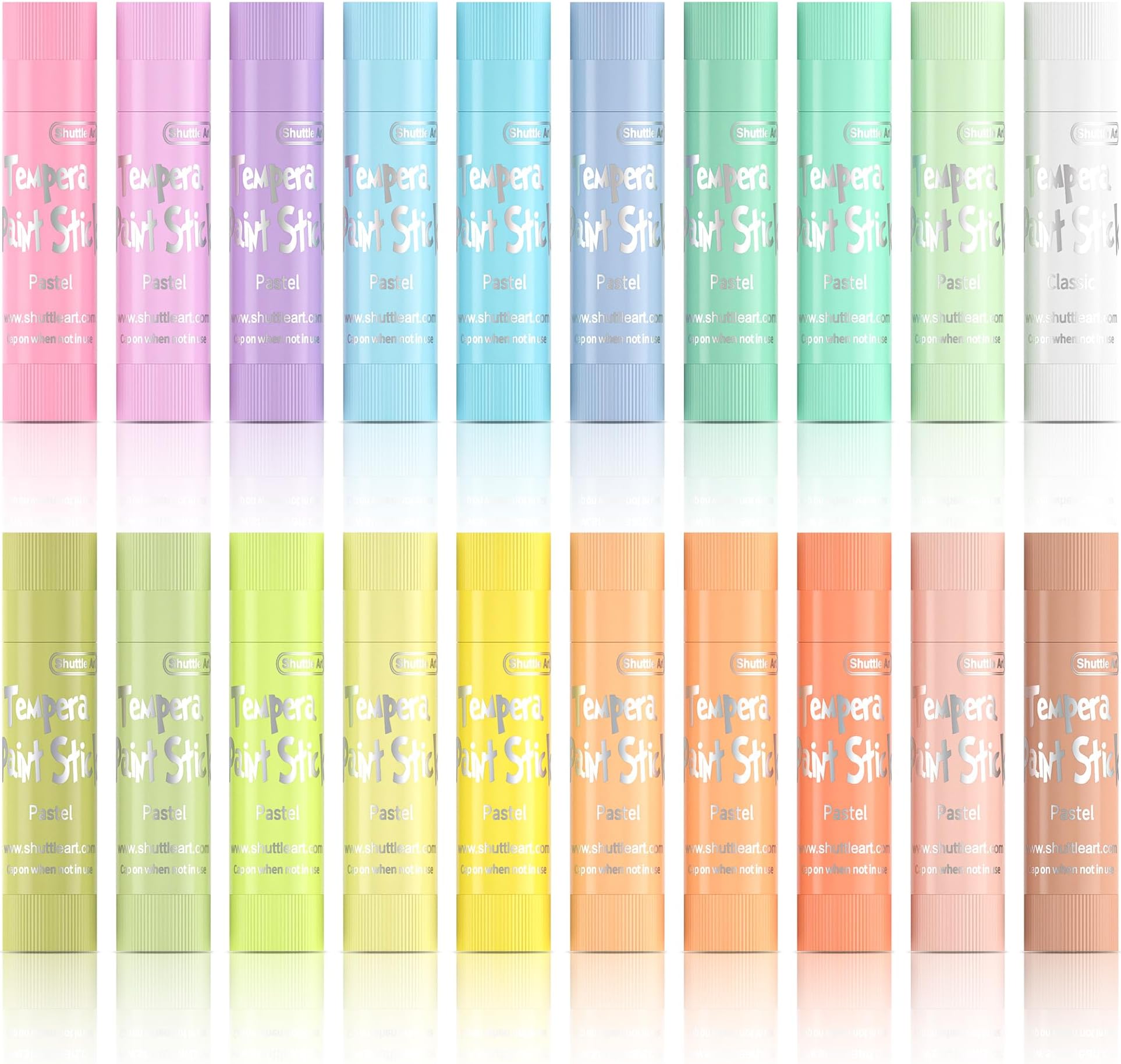 Shuttle Art Tempera Paint Sticks for Children, 20 Pastel Colours ...