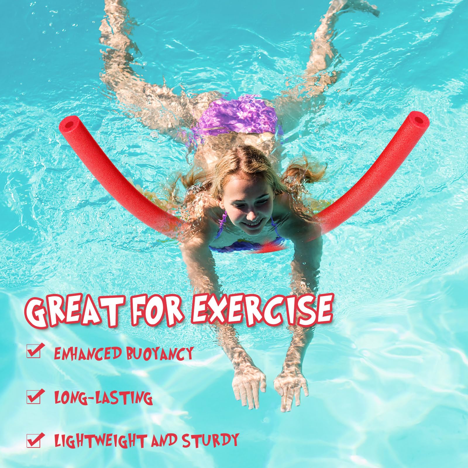 Snapklik.com : Hollowfly 2 Pcs Pool Noodles Floating Pool Noodles Foam ...