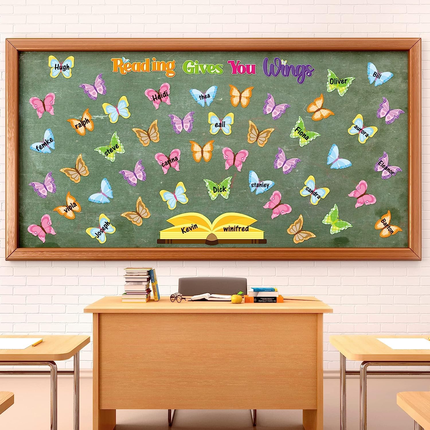 Reading Decor Boho Reading Bulletin Board Set - 76 Pcs Bookshelf ...