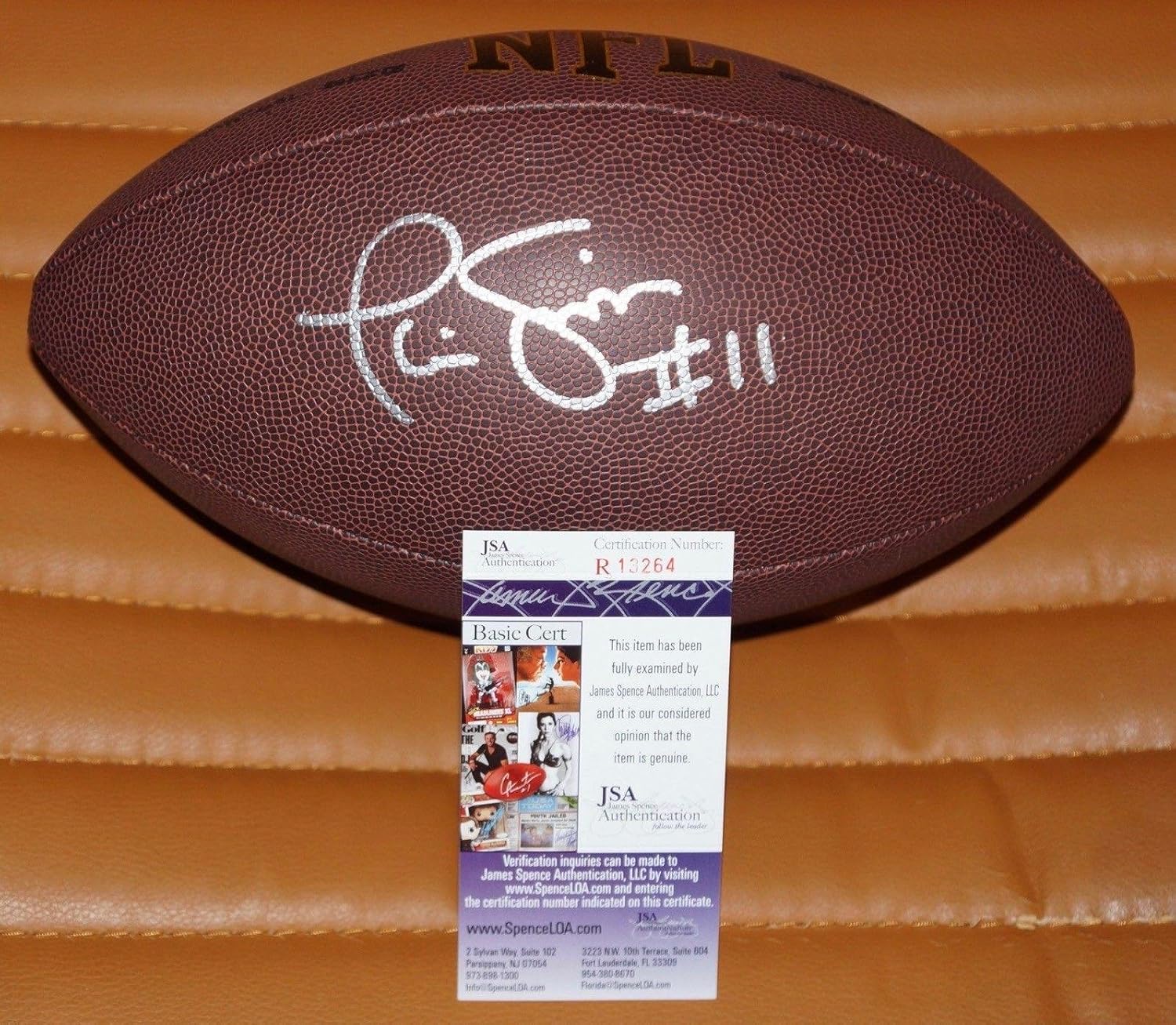 Phil Simms Autographed Ball - #11 NY + COA R13264 - JSA Certified ...
