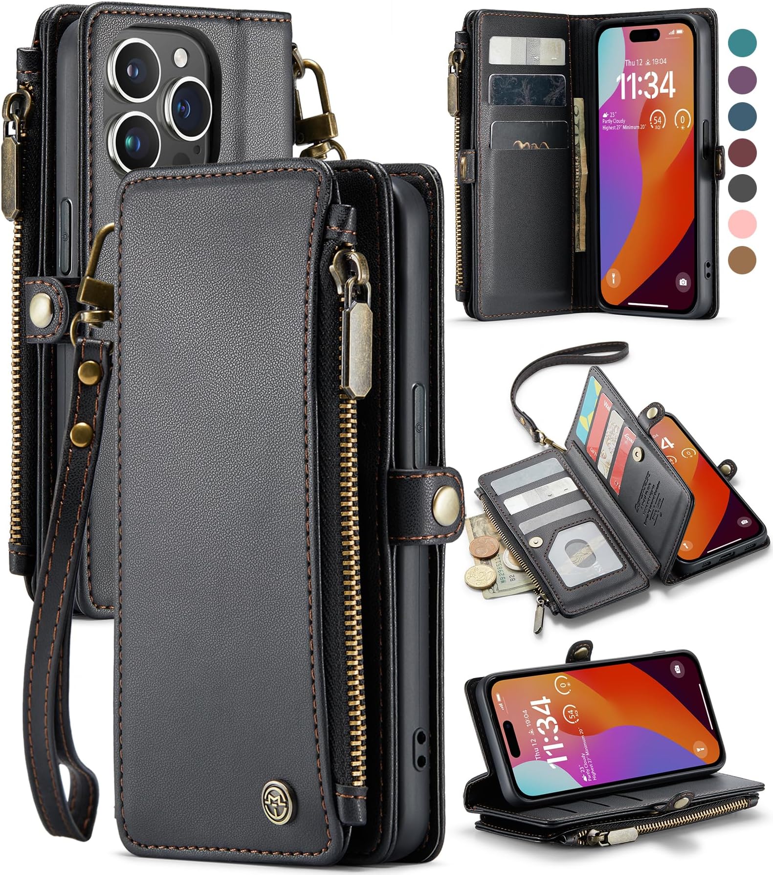 Amazon.com: SUANPOT Design for iPhone 15 Pro Max 6.7" Wallet case with ...