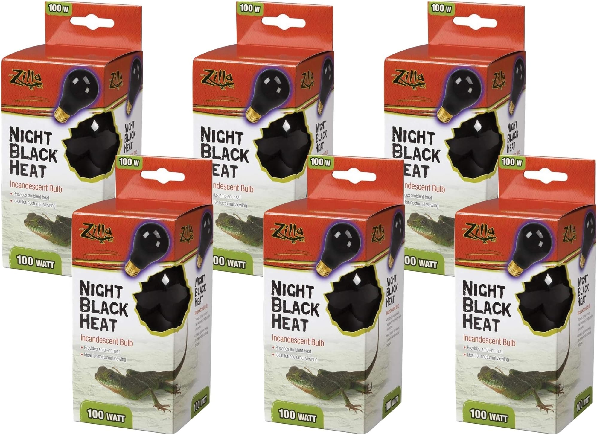 Zilla Night Black Heat Incandescent Bulb for Reptiles [Set of 2] Watt: 100 Watts - Amazon.com