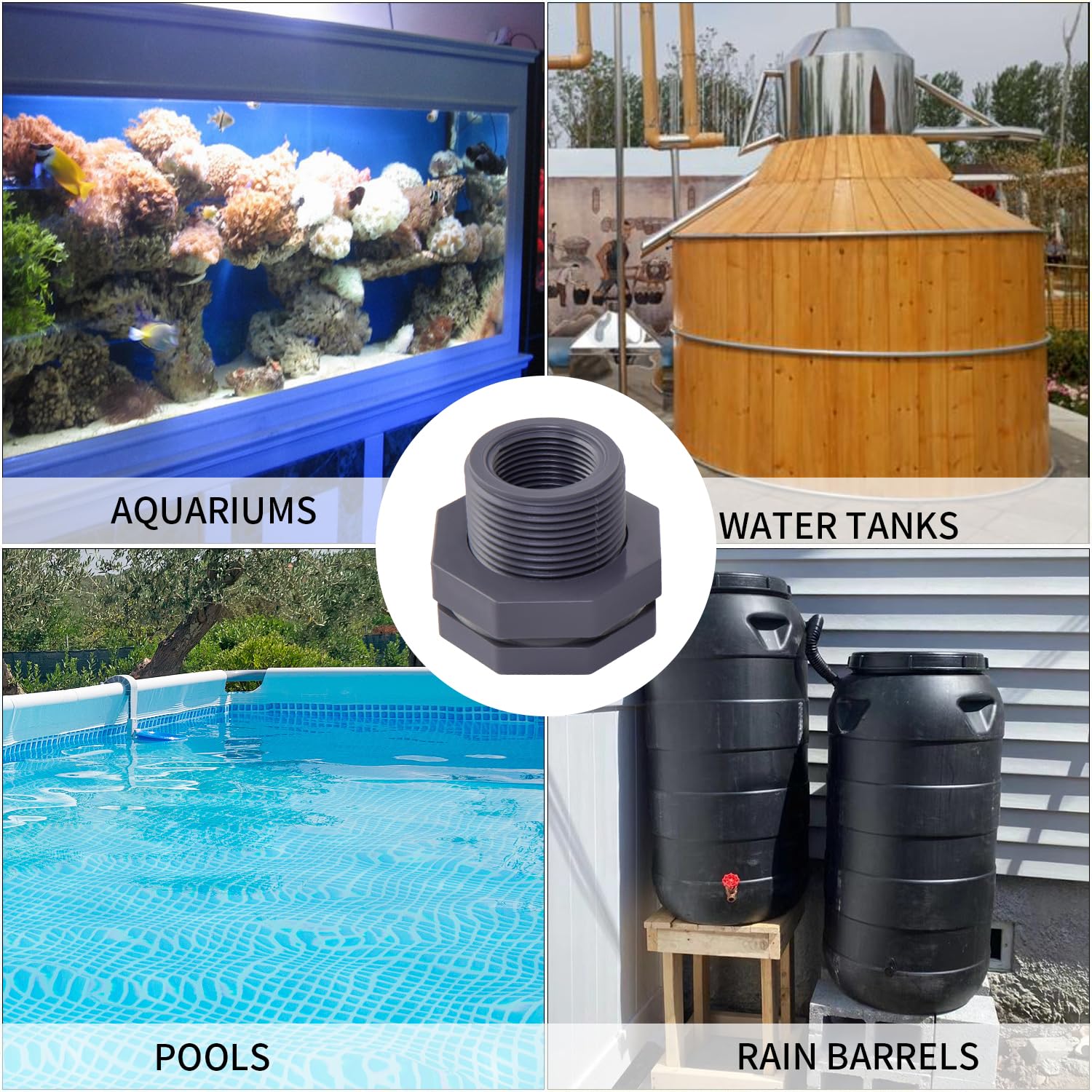 Snapklik.com : ChillWaves PVC Bulkhead Fitting 3/4" Double Thread ...