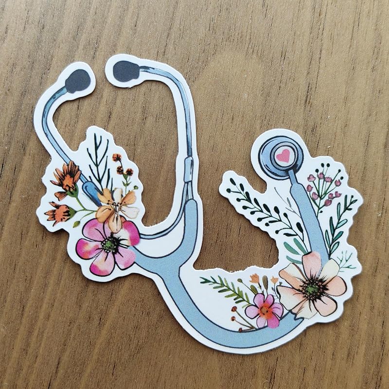 Amazon.com: 3 x Floral Stethoscope Sticker Nurse Gift, Healthcare Hero ...
