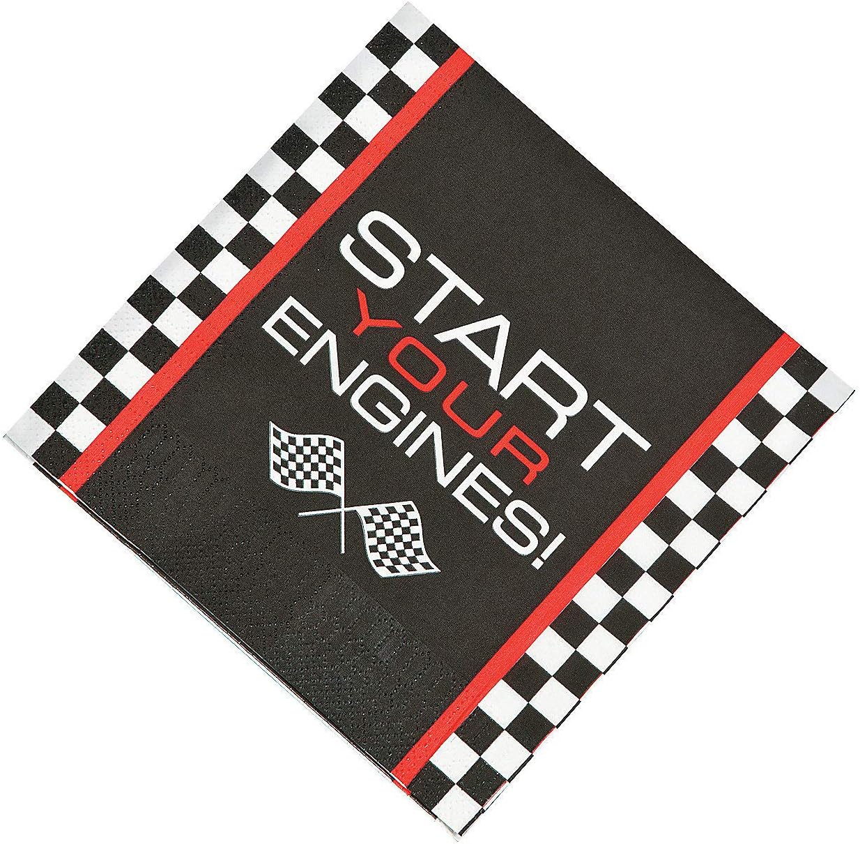 Amazon.com: 50 Pcs Race Car Party Napkins, HYMENEX Race Car Checkered ...