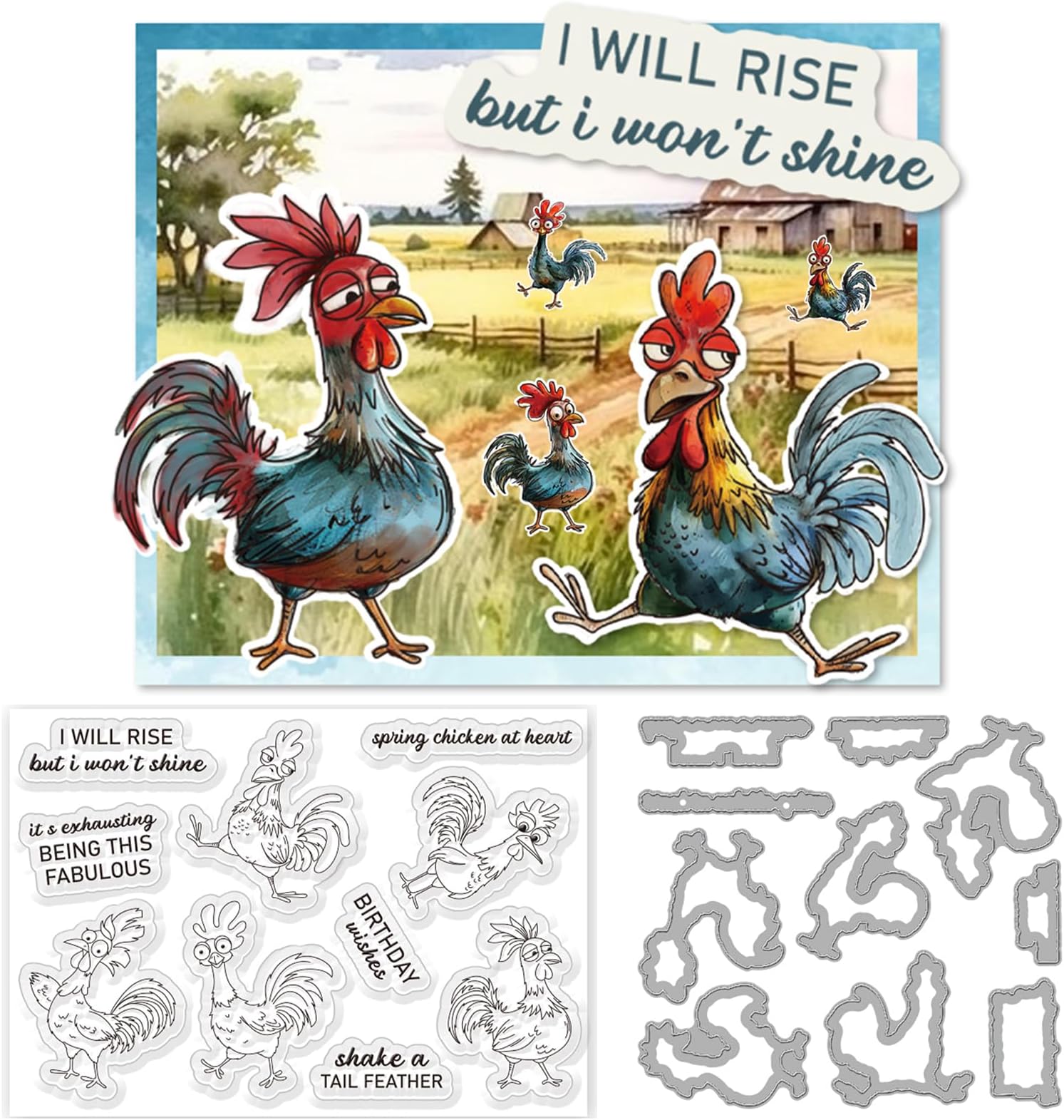 Amazon.com: Trees and Forest Animals Stamps and Dies Set for Card ...