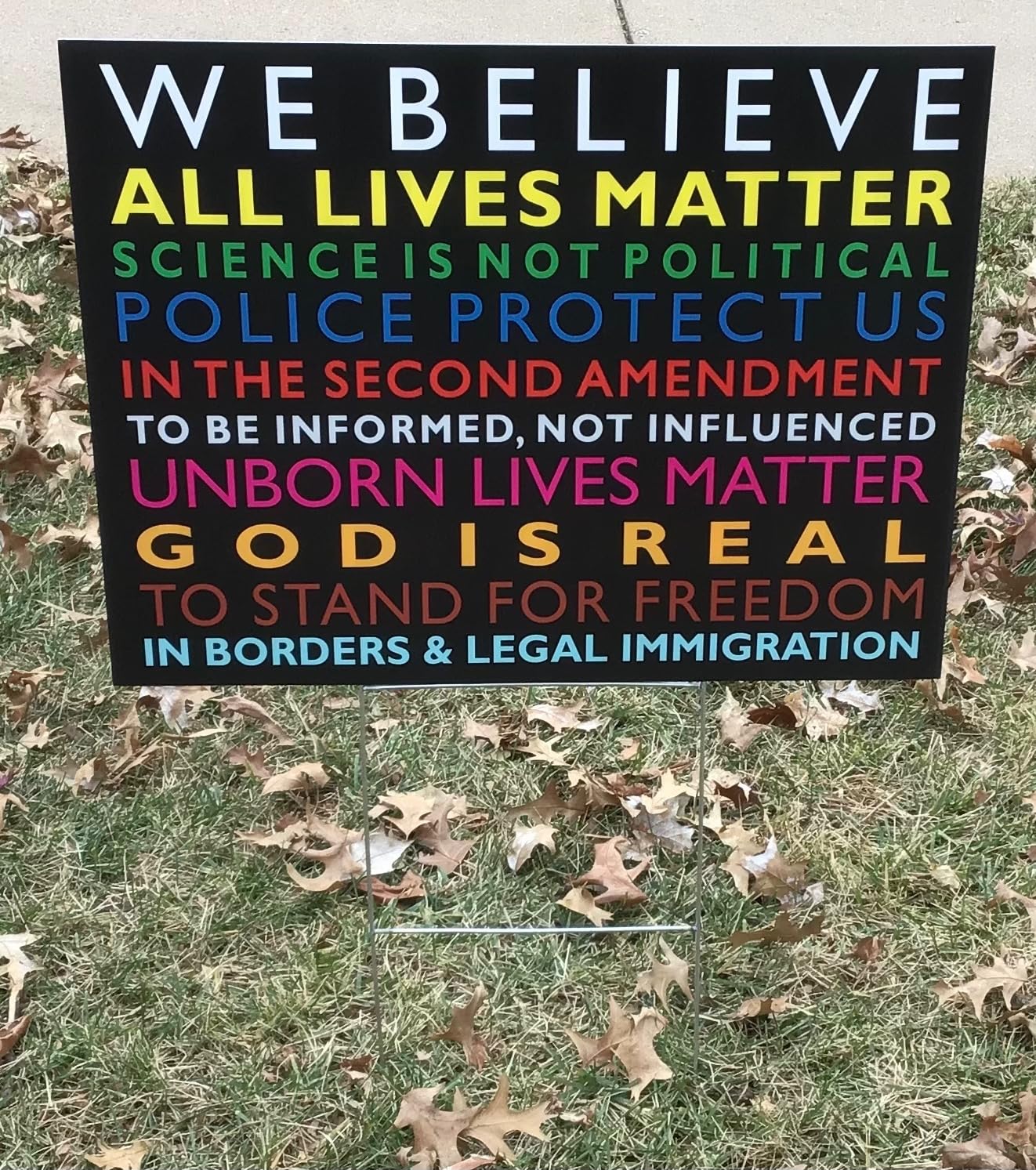 Amazon.com: SignPro Conservative We Believe Yard Sign, Police Protect ...