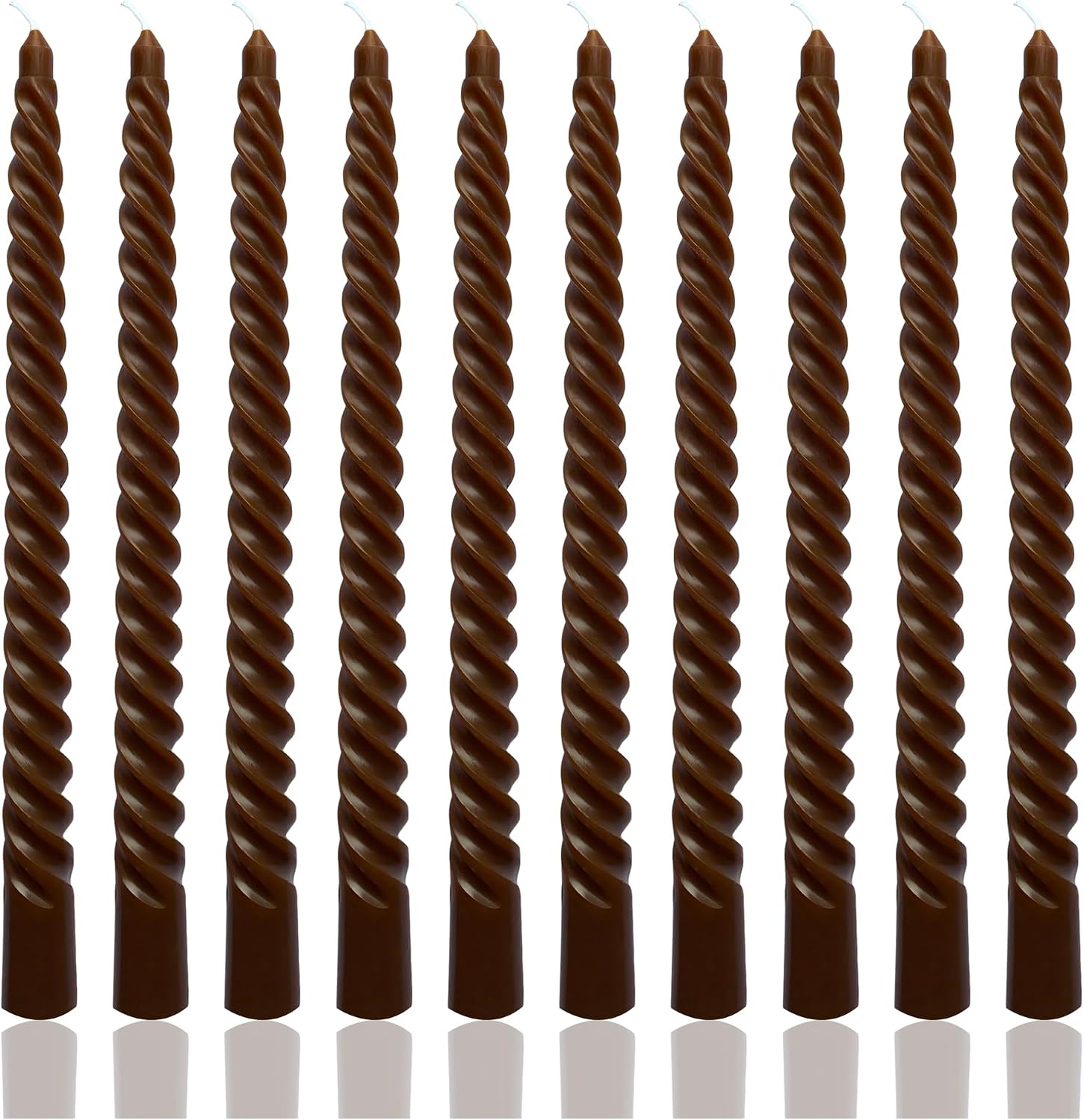Amazon.com: 10 Inch Chocolate Brown Taper Candle Set, 10 Pack Elegant ...