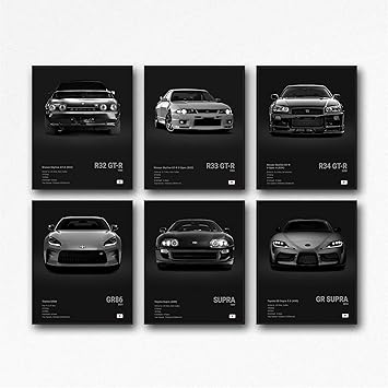 Amazon.com: XUPUE JDM Racing Car Art Posters - Japanese Wall Art Prints ...