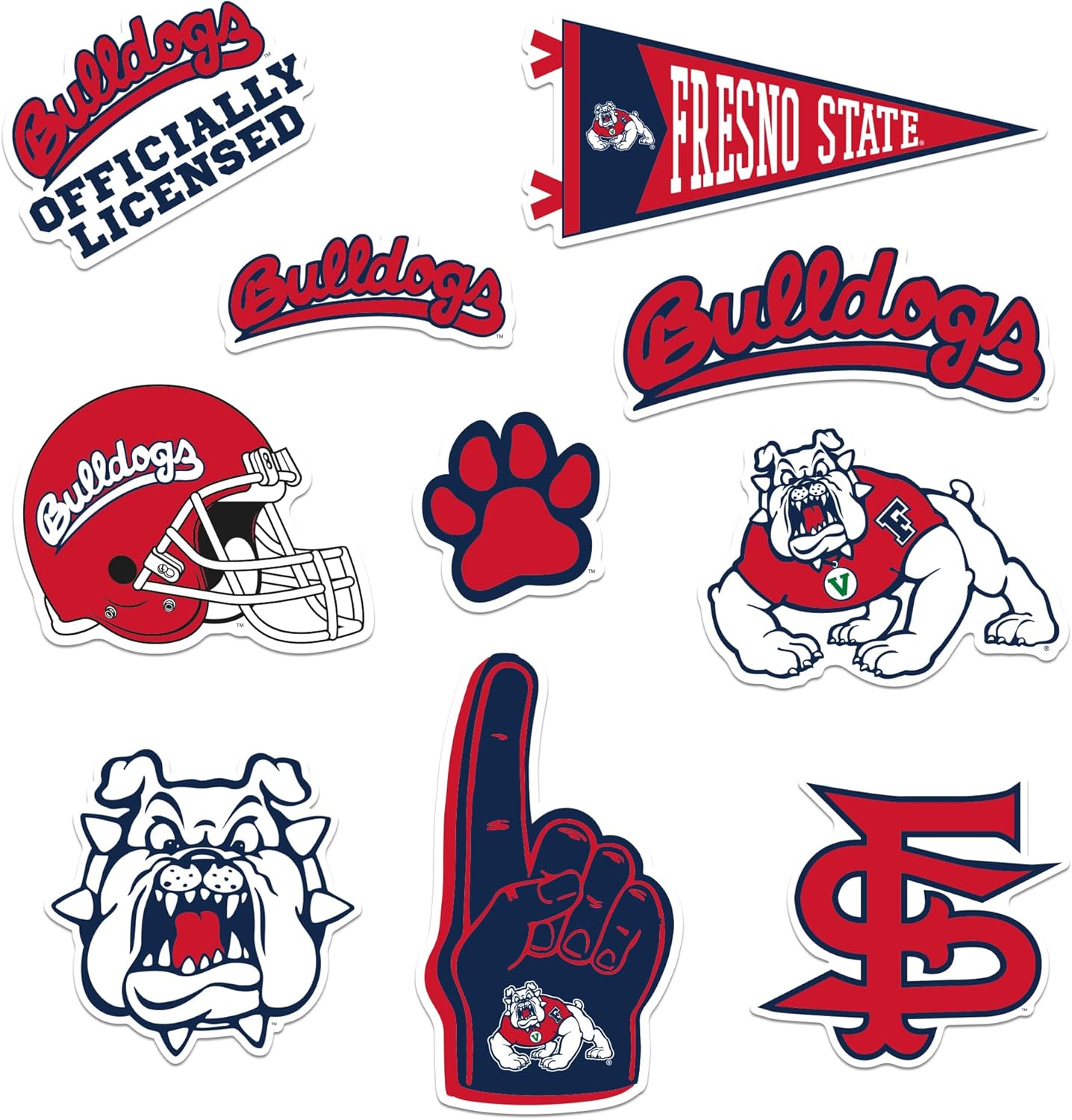 Amazon.com: Fresno State University 9ct Vinyl Large Deluxe Stickers ...