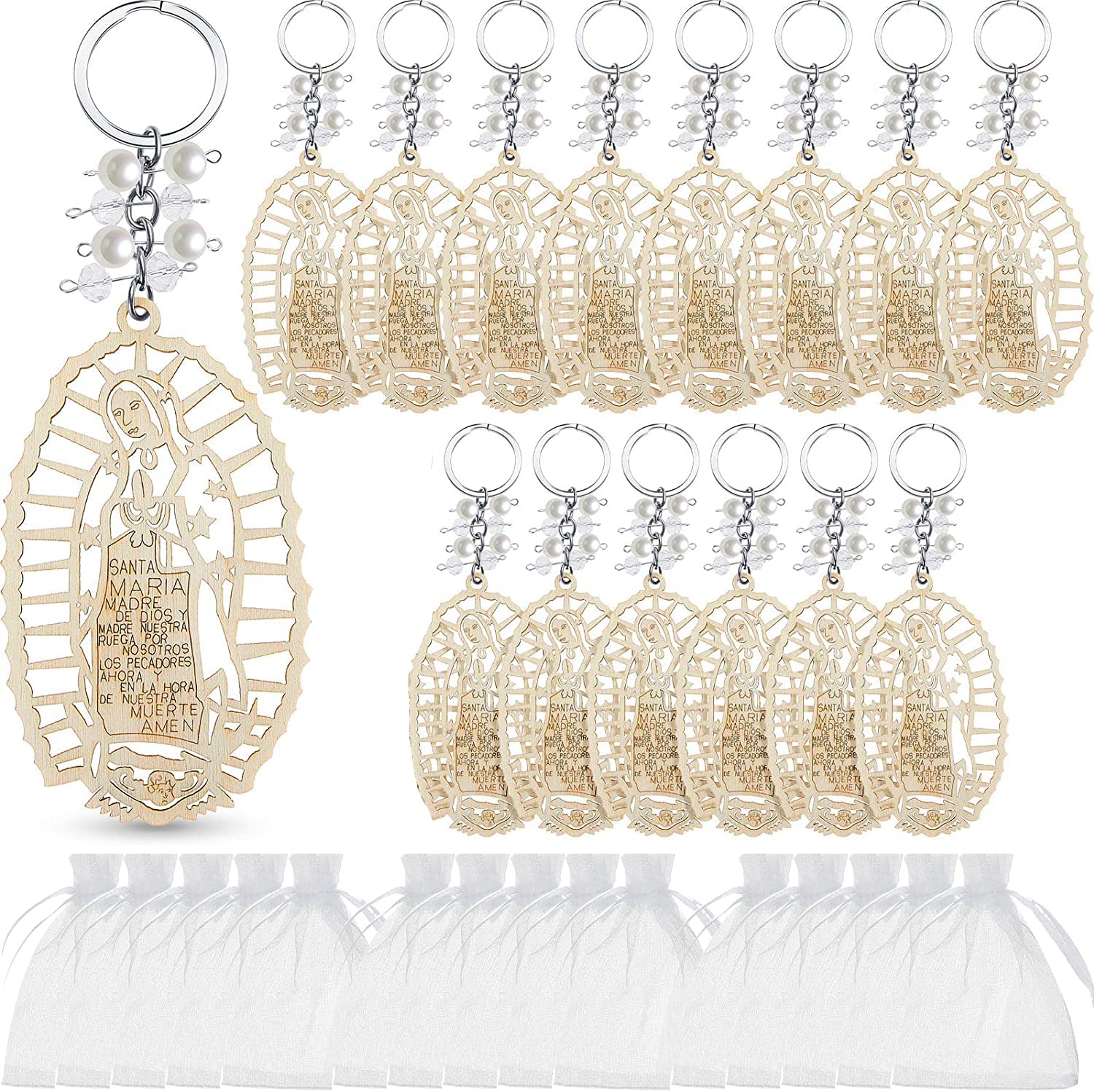 Amazon.com: Baptism Wood Keychain, 15 PCS Baptism Our Lady of Guadalupe ...