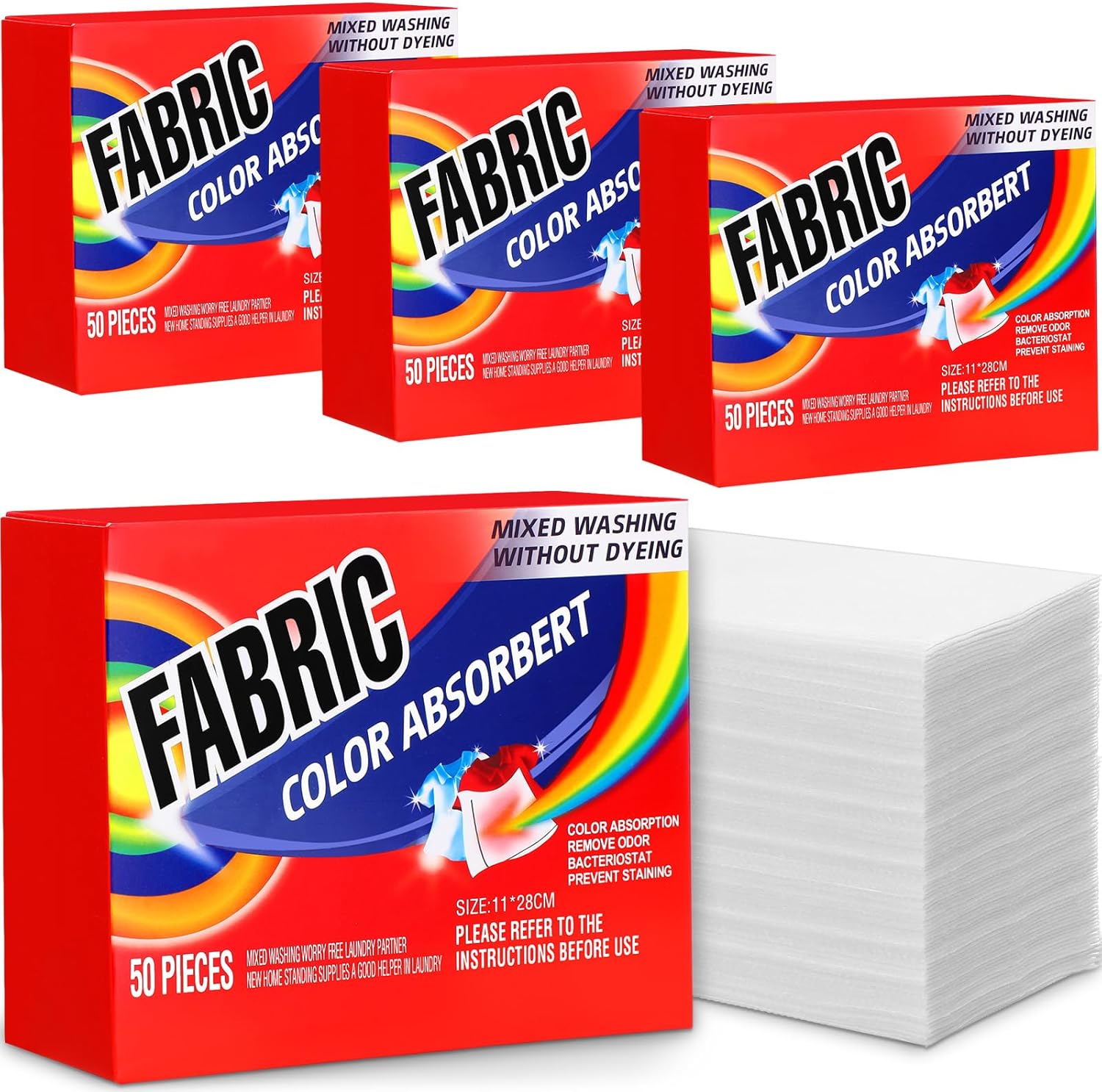 Amazon.com: 200 Pcs Color Absorber Laundry Sheets Color Dye Guard ...