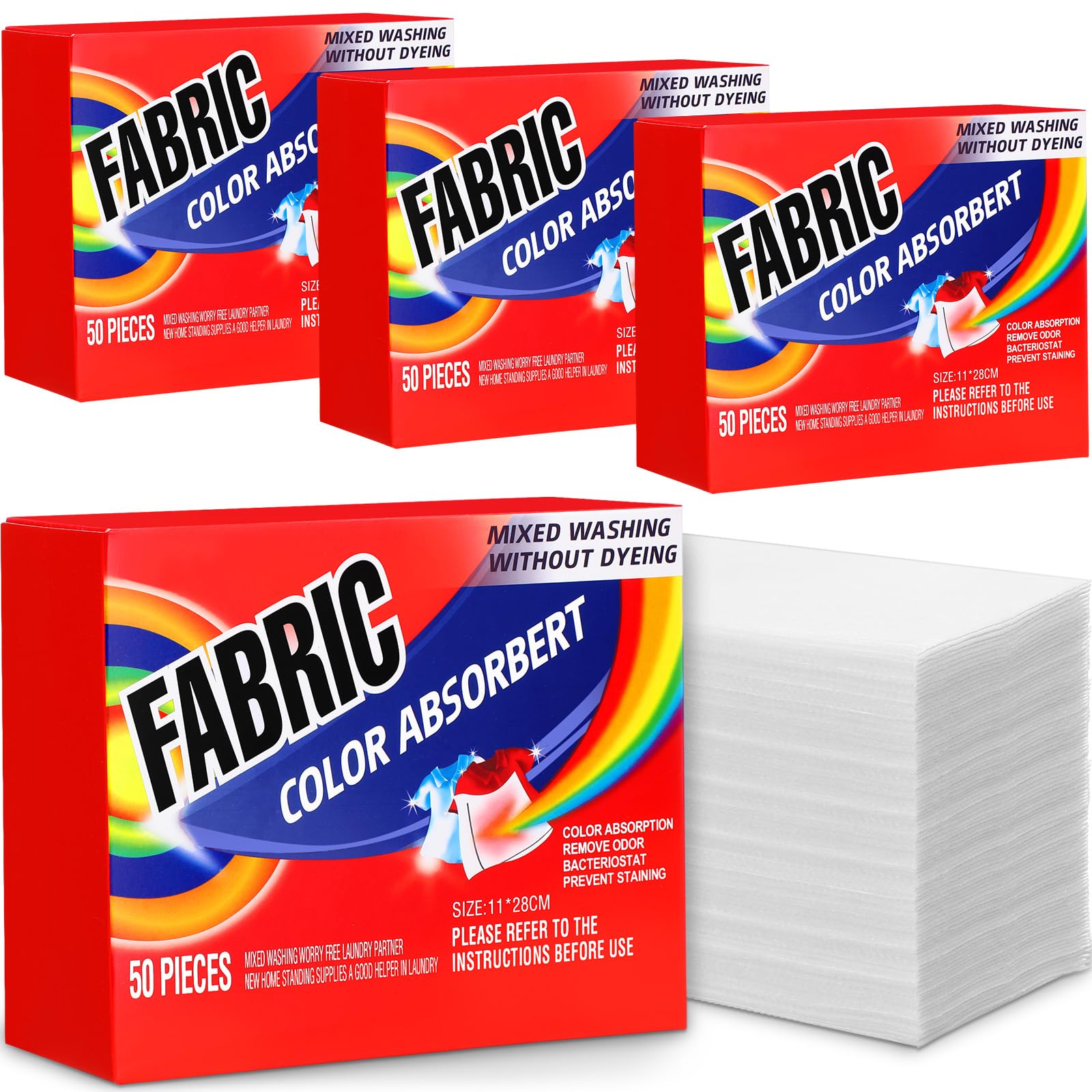 Amazon.com: 200 Pcs Color Absorber Laundry Sheets Color Dye Guard ...