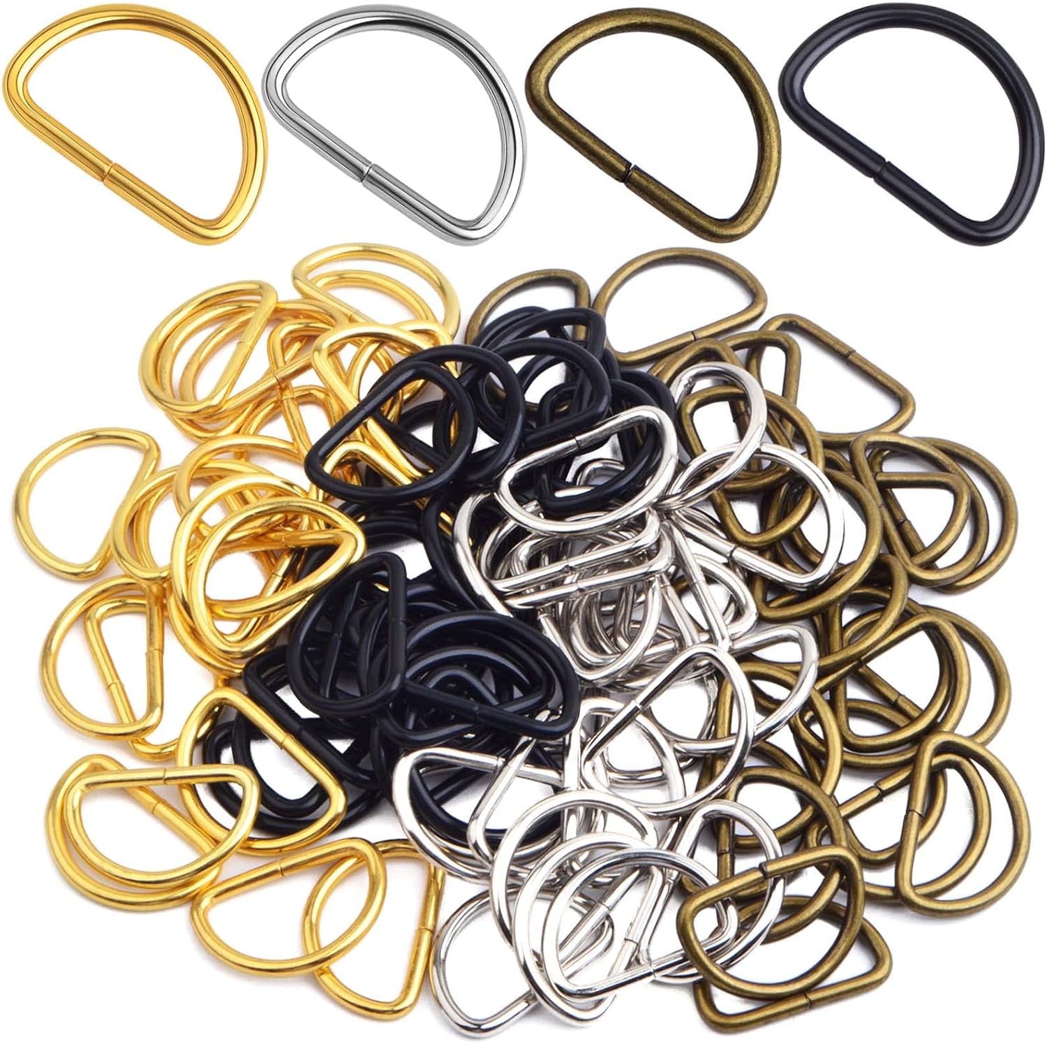 Amazon.com: 100pcs Heavy Duty Semi-Circular D Rings Multi-Functional ...