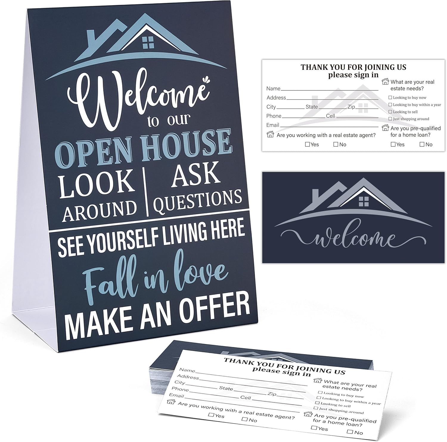 Amazon.com : INKNOTE 136Pcs Open House Signs Kit Visitor Guest Registry ...