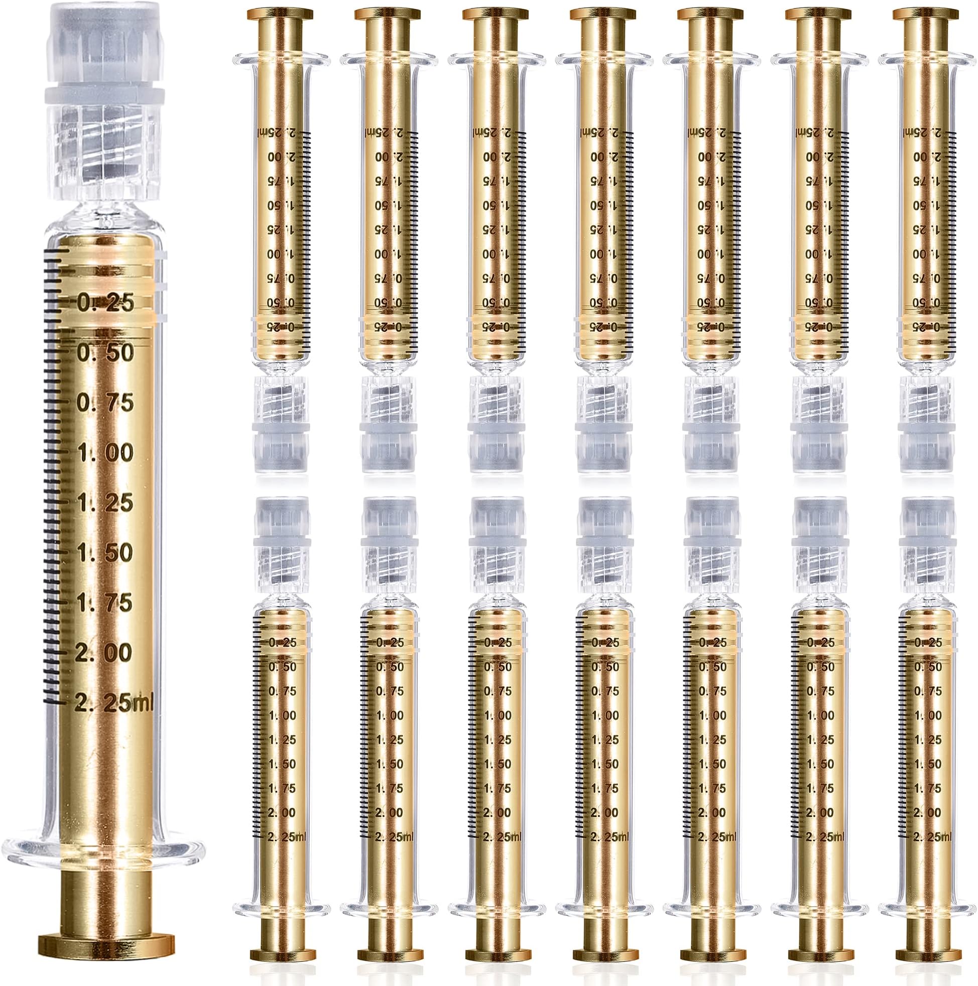 Amazon.com: Bitomic 2.25ML Borosilicate Glass Syringe with Golden Metal ...