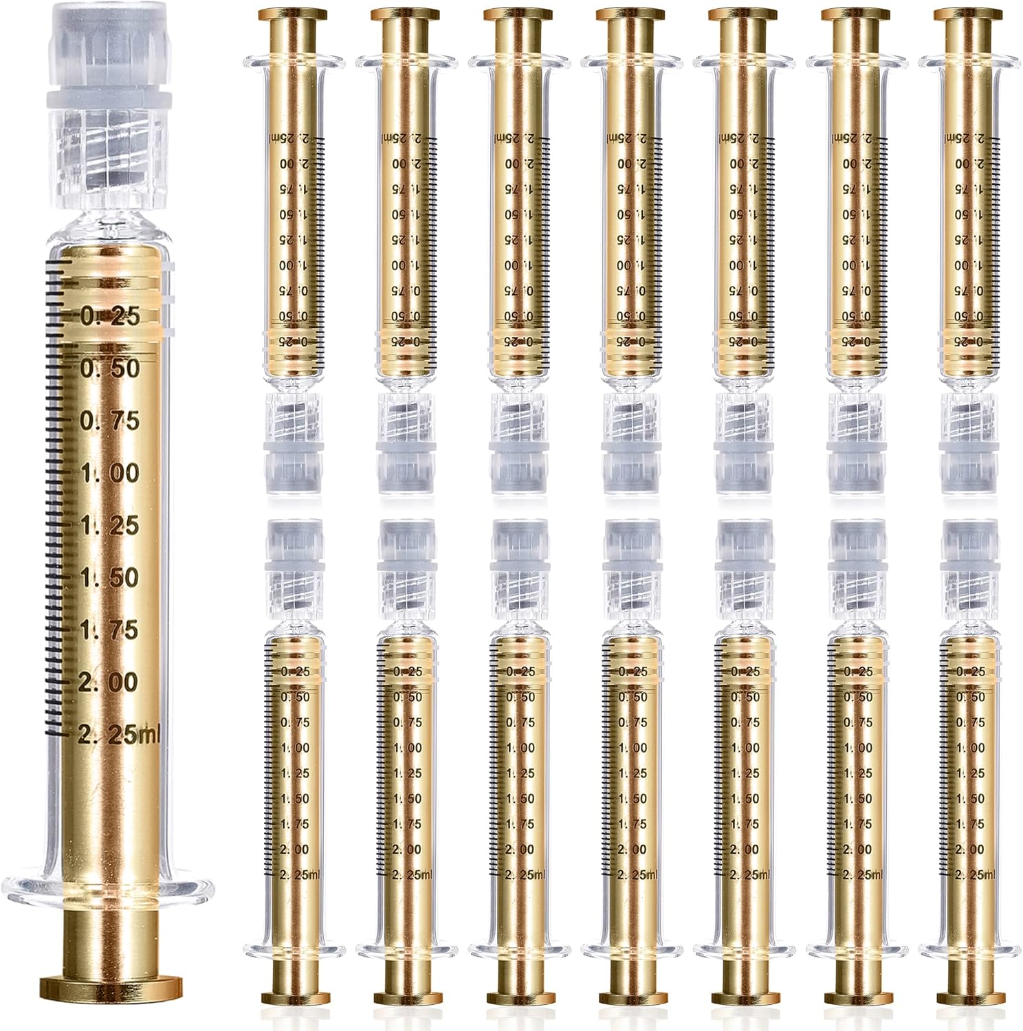 Amazon.com: Bitomic 2.25ML Borosilicate Glass Syringe with Golden Metal ...