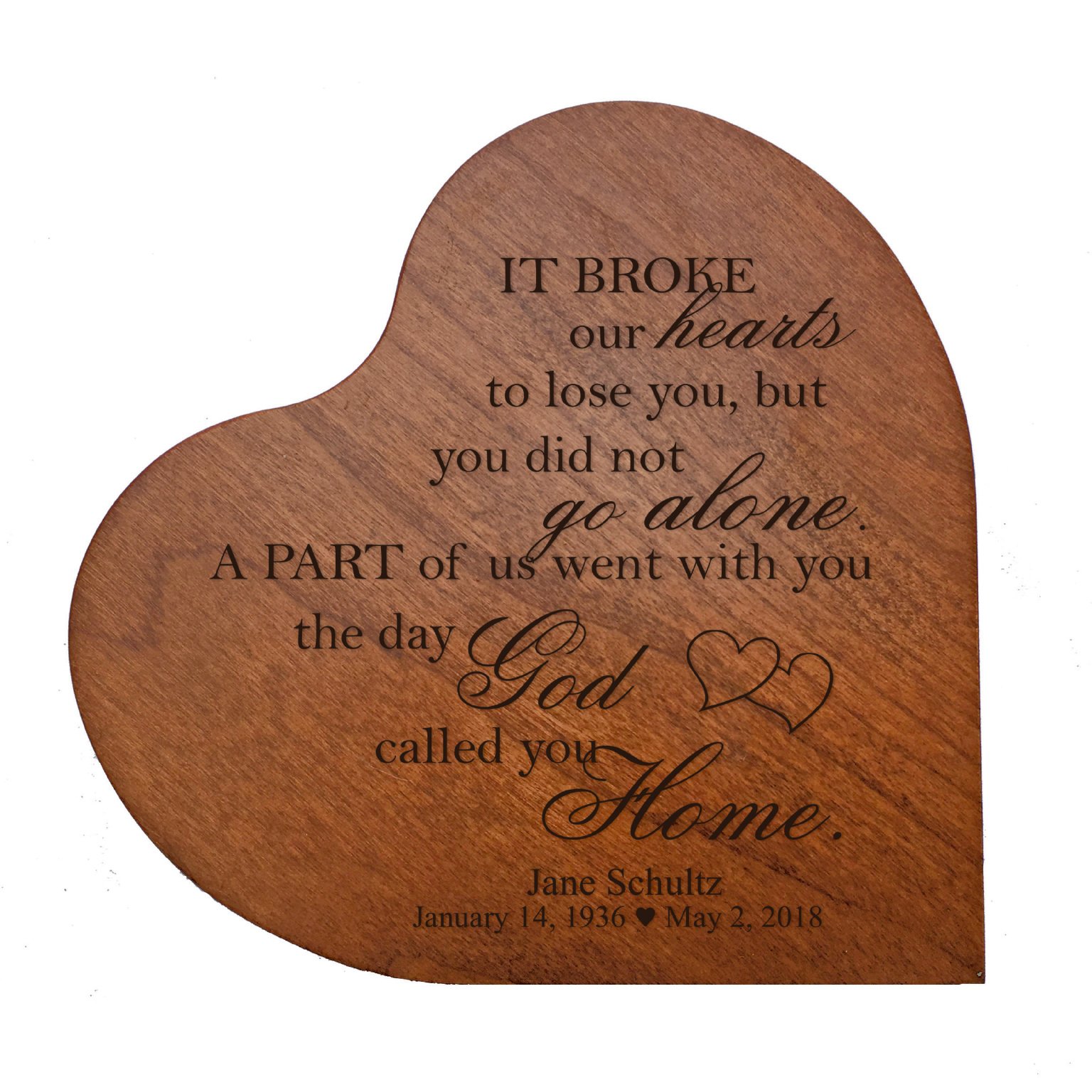 Amazon.com: Lifesong Milestone Sympathy Gifts Wooden Heart Table ...