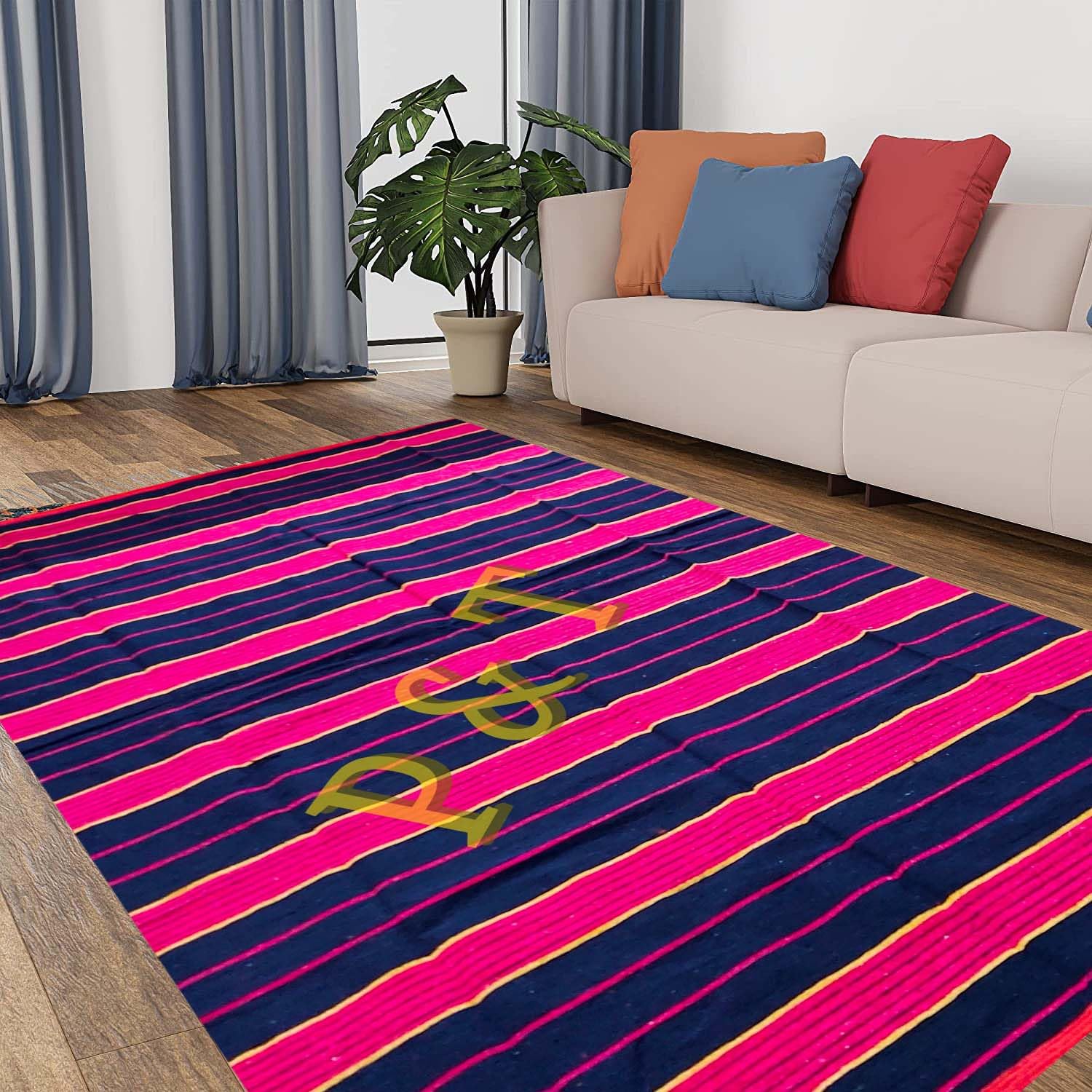 Buy P&T Designer Dari Multi Colour Durrie, Rugs, Satranji | 3 FT X 6 FT ...