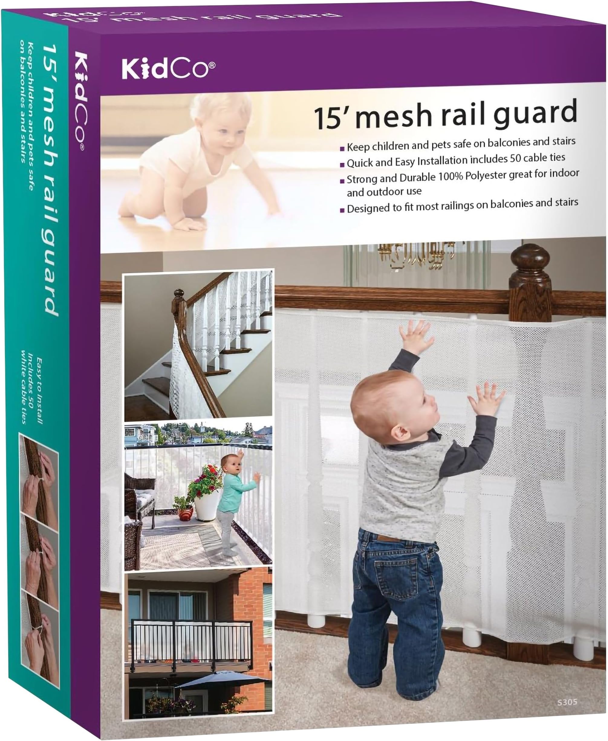 Amazon.com: KidCo Clear Mesh Banister Guard for Stairs & Balcony - 15 ...