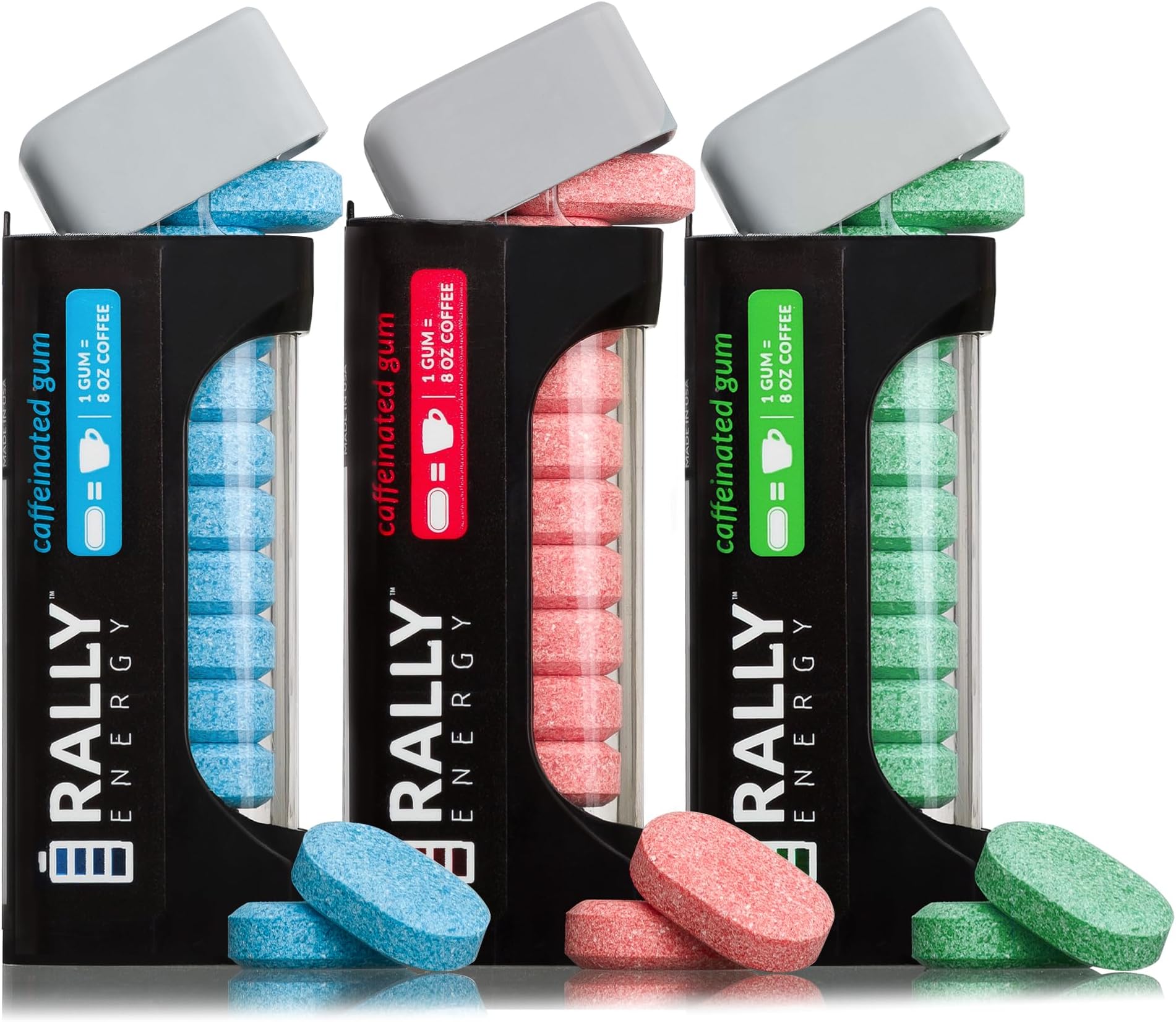 Amazon.com : Rally Energy Caffeine Gum, Sugarless Gum with 60 mg of ...