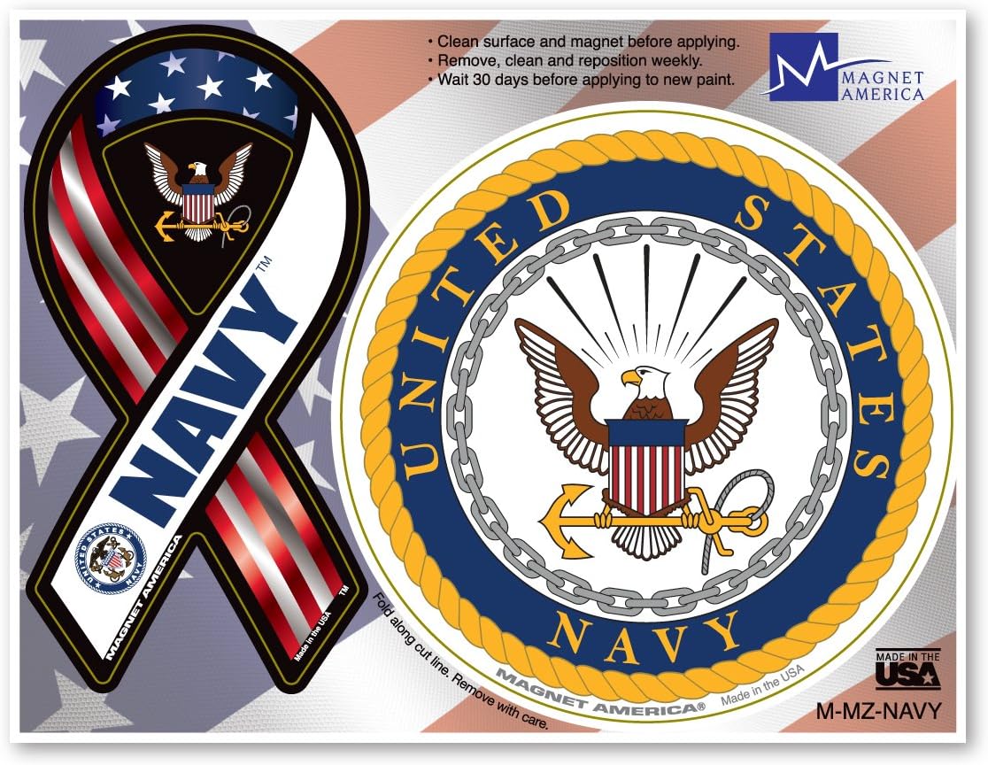 Amazon.com: Navy Combo Mini Ribbon/Circle Magnet by Magnet America Is 4 ...