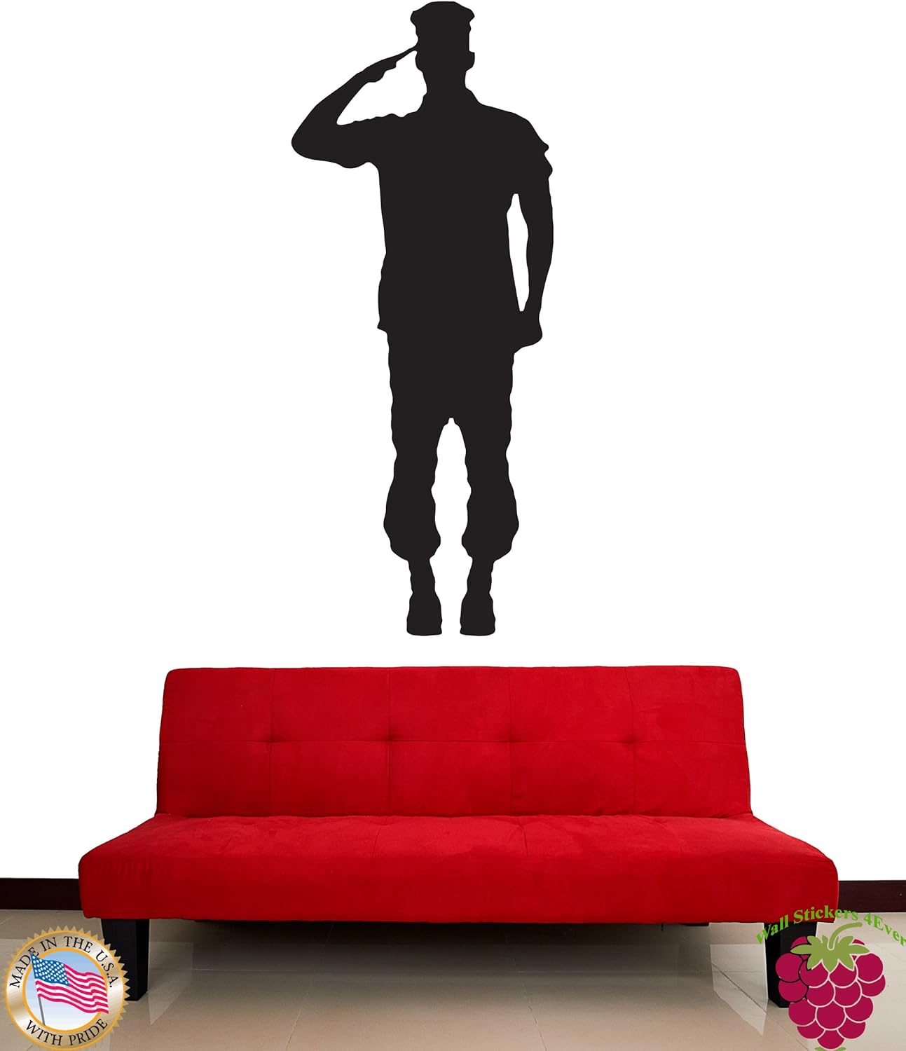 Amazon.com: Wall Stickers Vinyl Decal Soldier Giving Salute z1019 ...